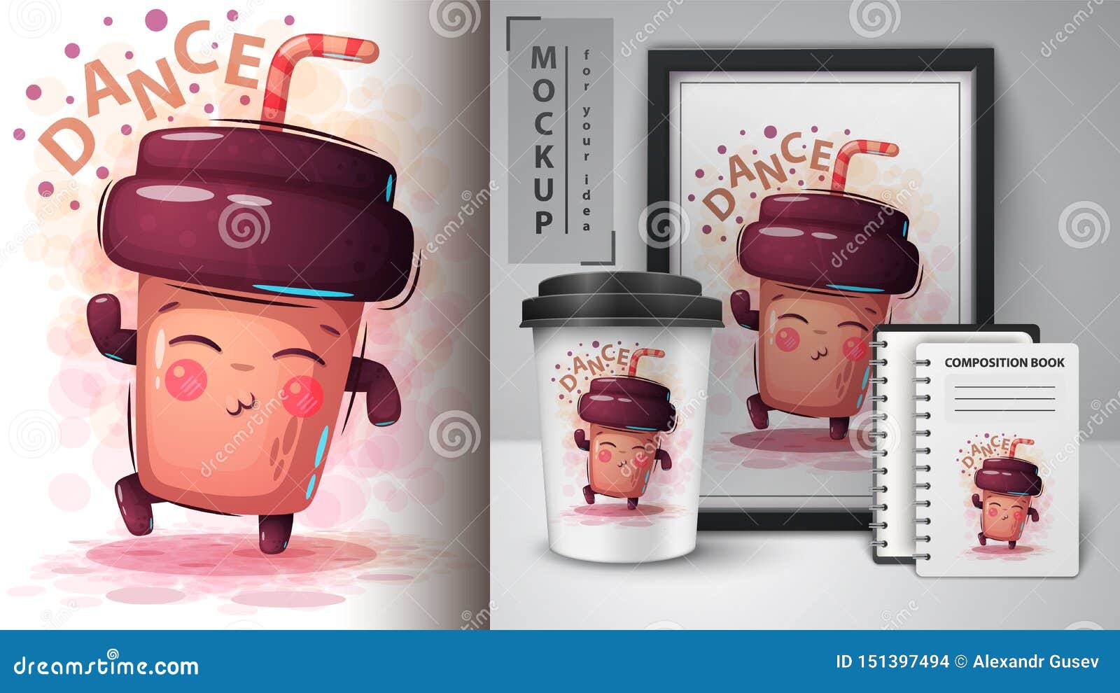 Dance Coffee - Mockup for Your Idea Stock Vector - Illustration of ...