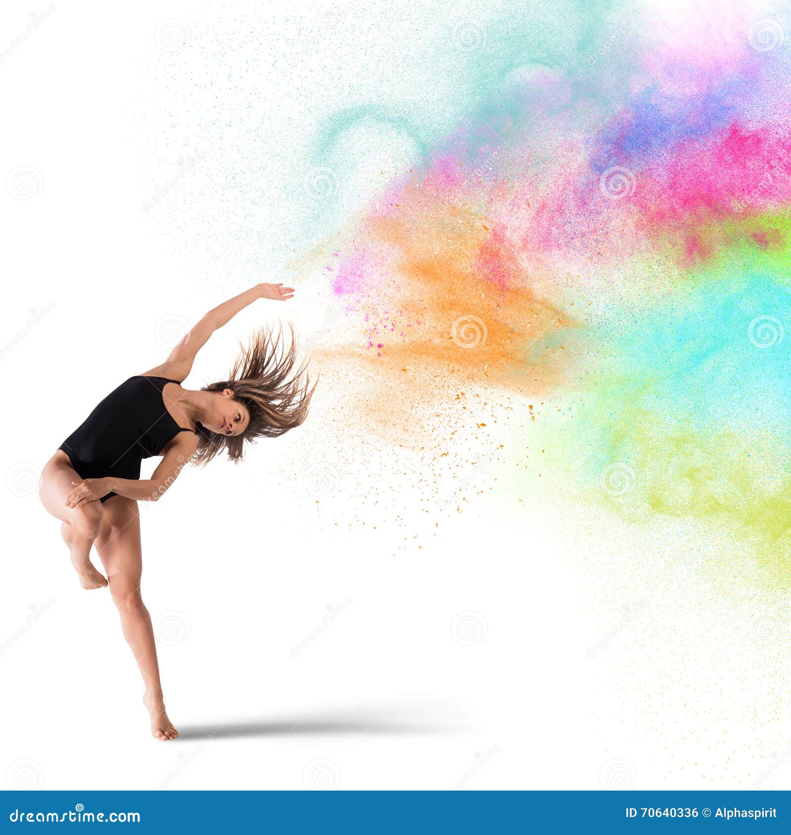 Dance with Colored Pigments Stock Photo - Image of agile, dancer: 70640336