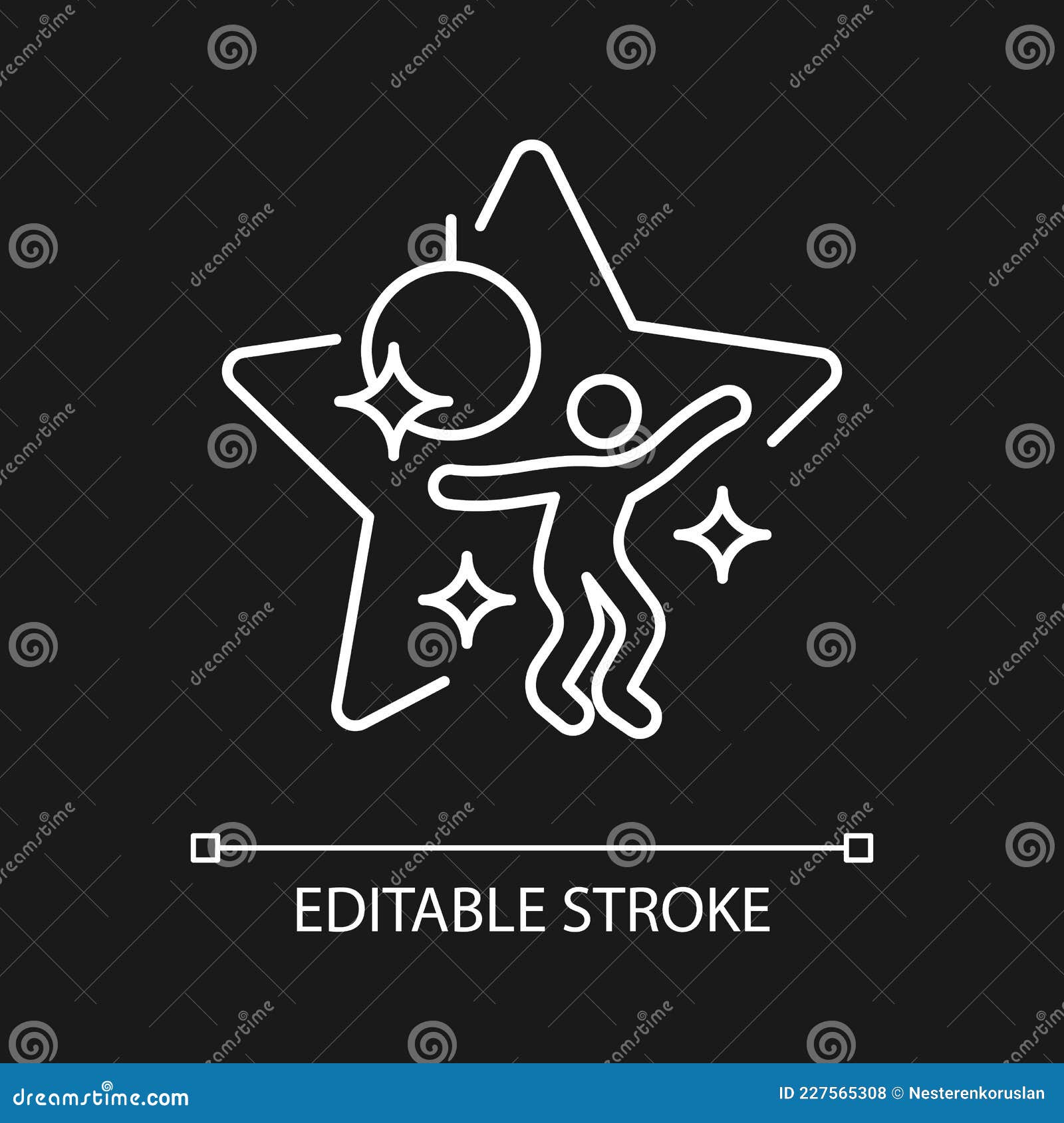 Dance Competition Show White Linear Icon for Dark Theme Stock Vector ...