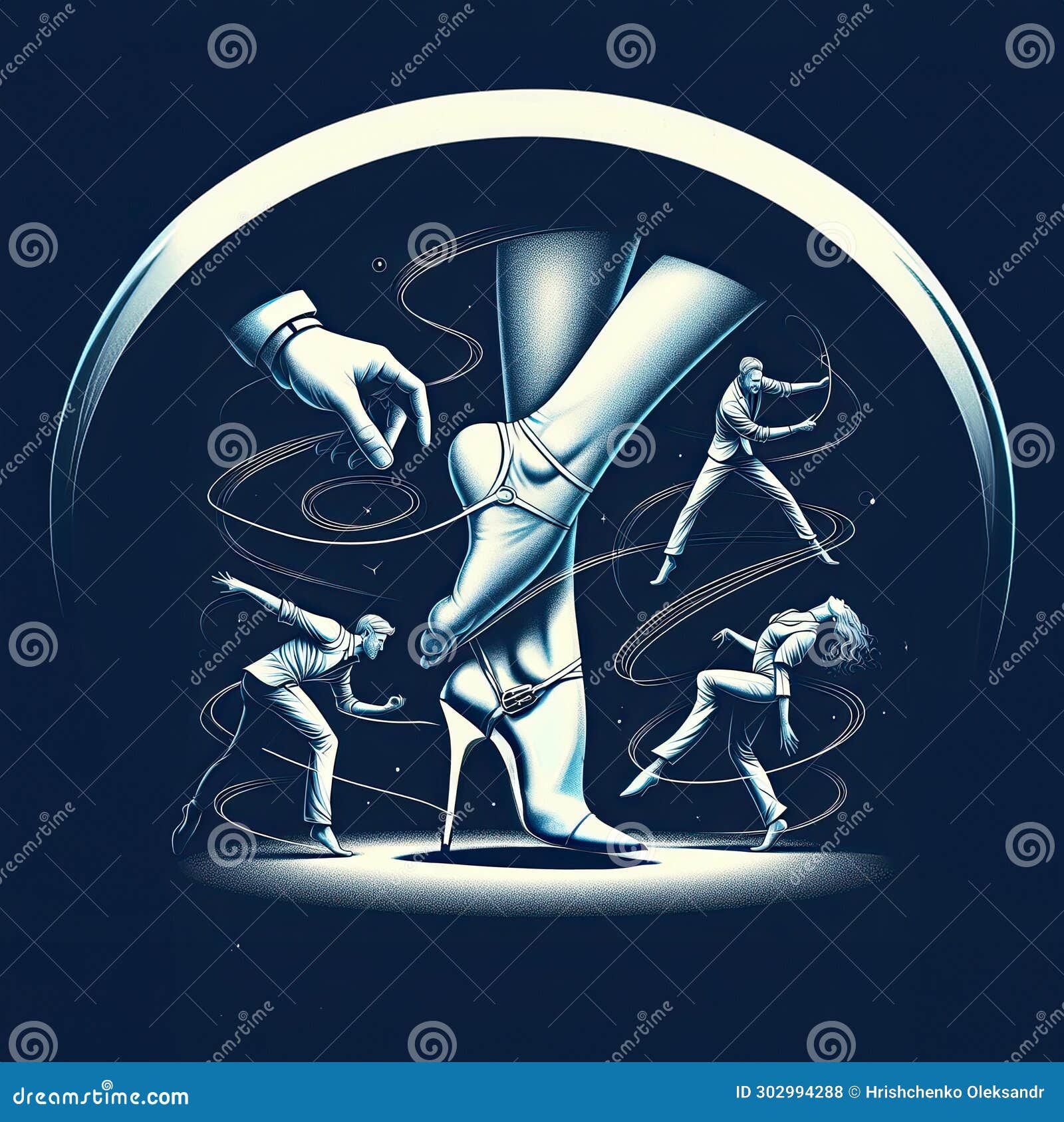 The Dance of Creation. Illustration on the Theme of People Dancing ...