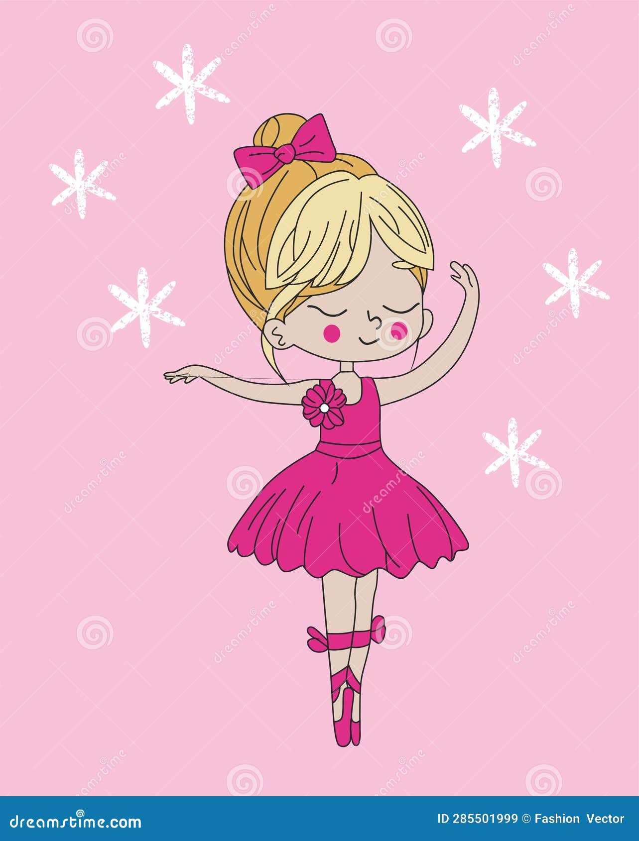 Dance Cute Girls Print Vector Art Stock Vector - Illustration of flower ...