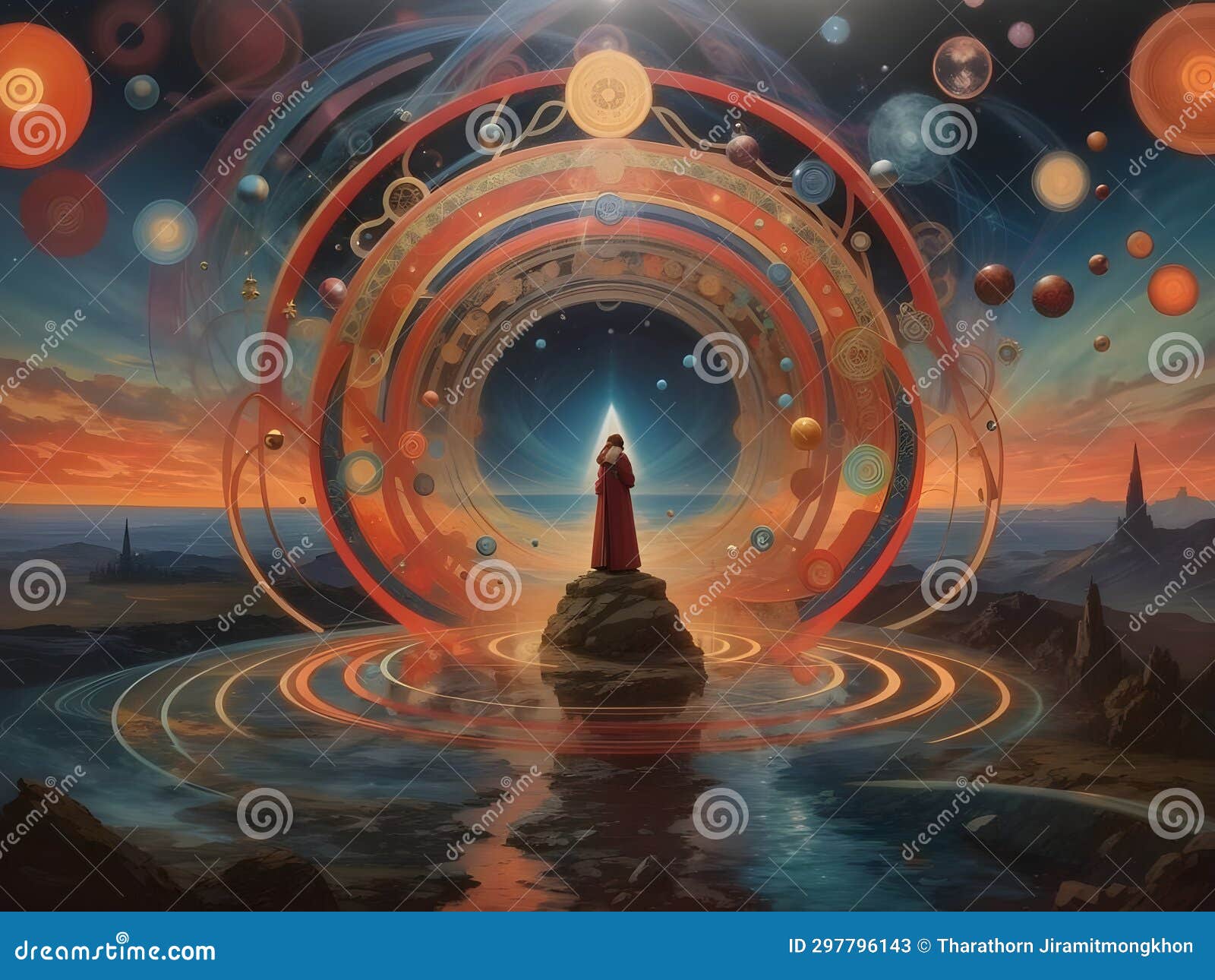 Spellbound Realms: Whimsical Magic Circles Display Stock Illustration ...