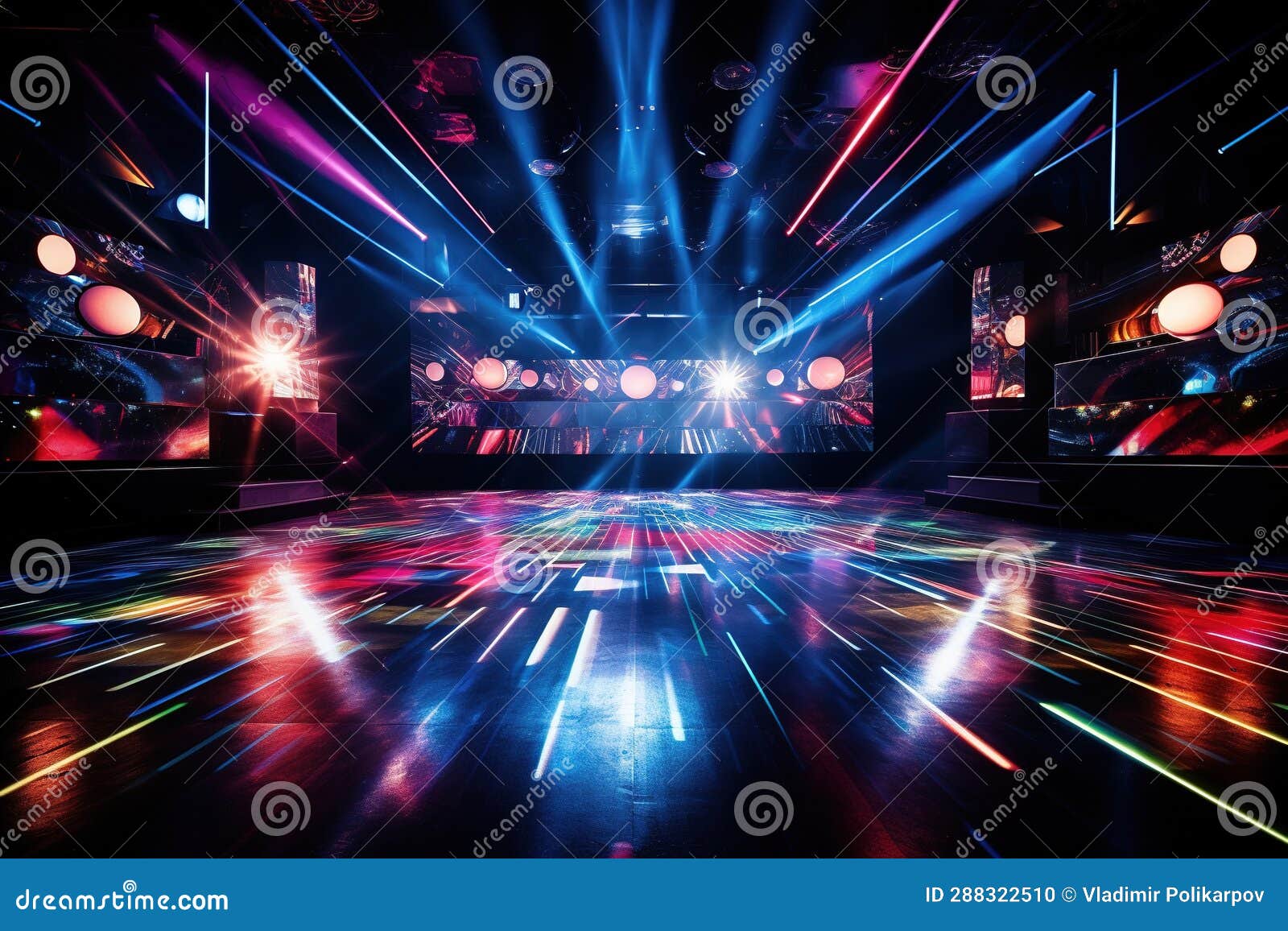 Dance Floor with Bright Colored Lights Stock Photo - Image of concepts ...