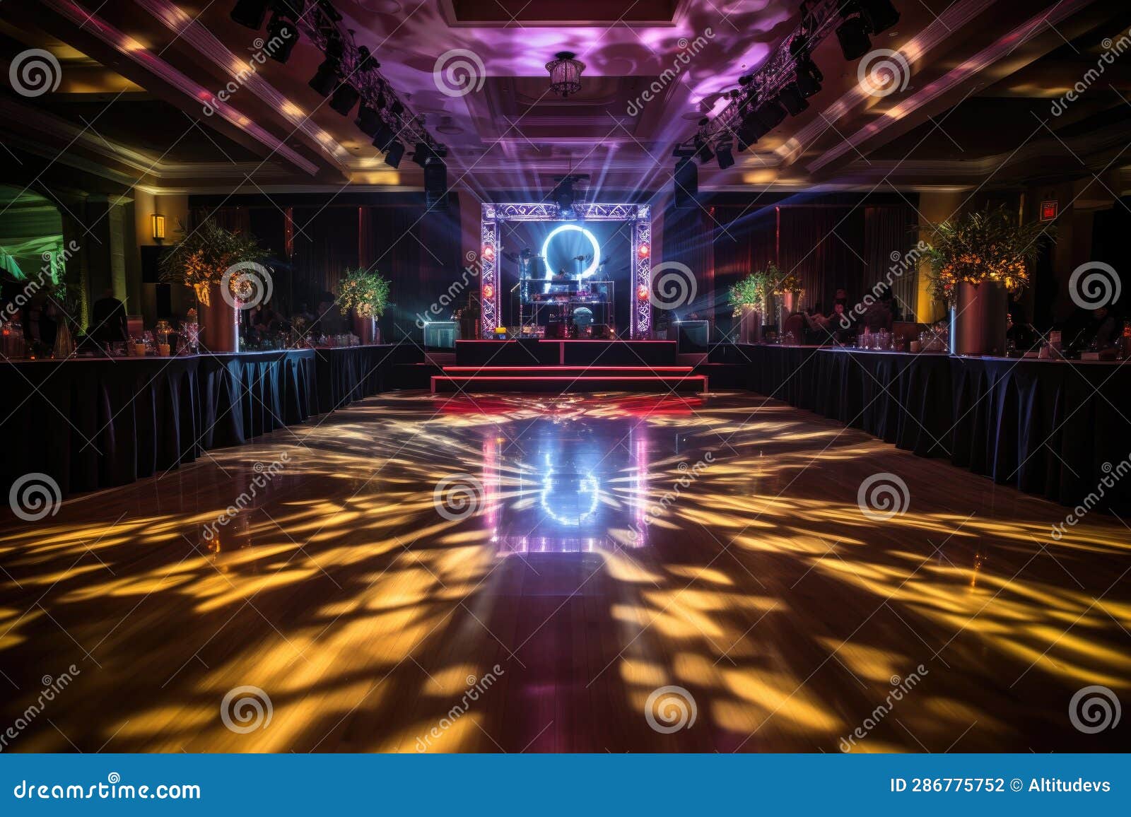Dance Floor Lighting, Creating a Salsa Ambiance Stock Illustration ...