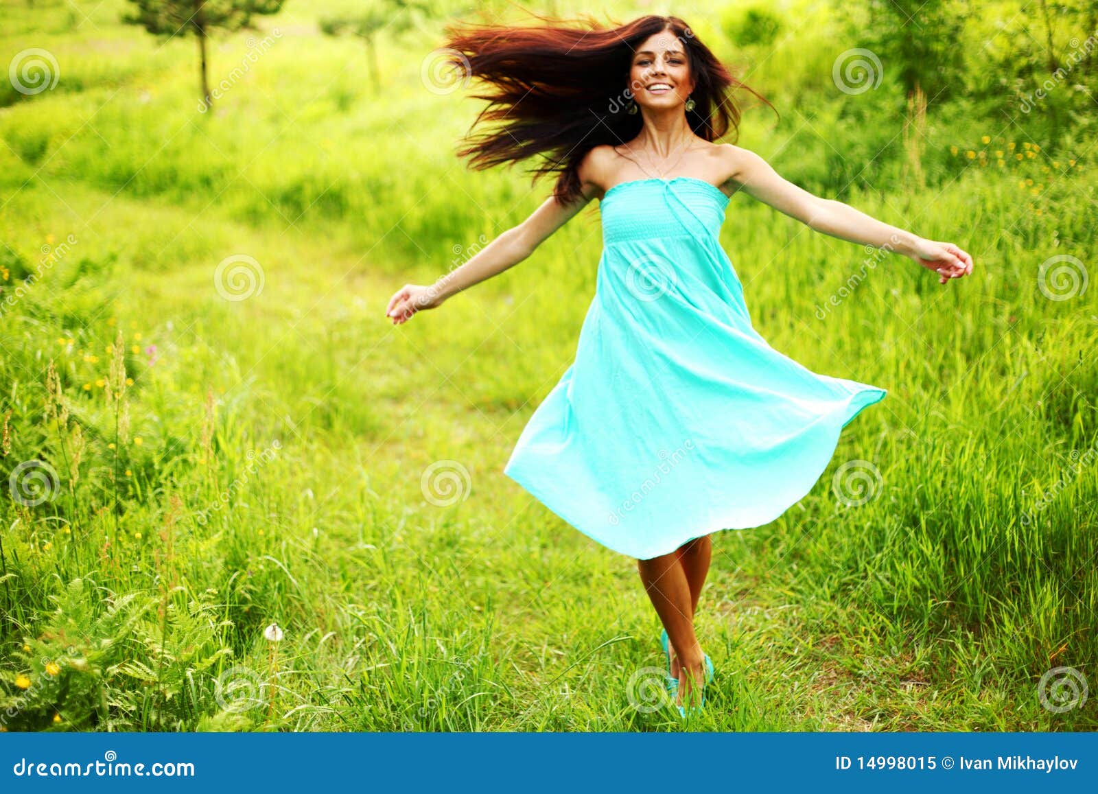 Dance in forest stock image. Image of happiness, grass - 14998015