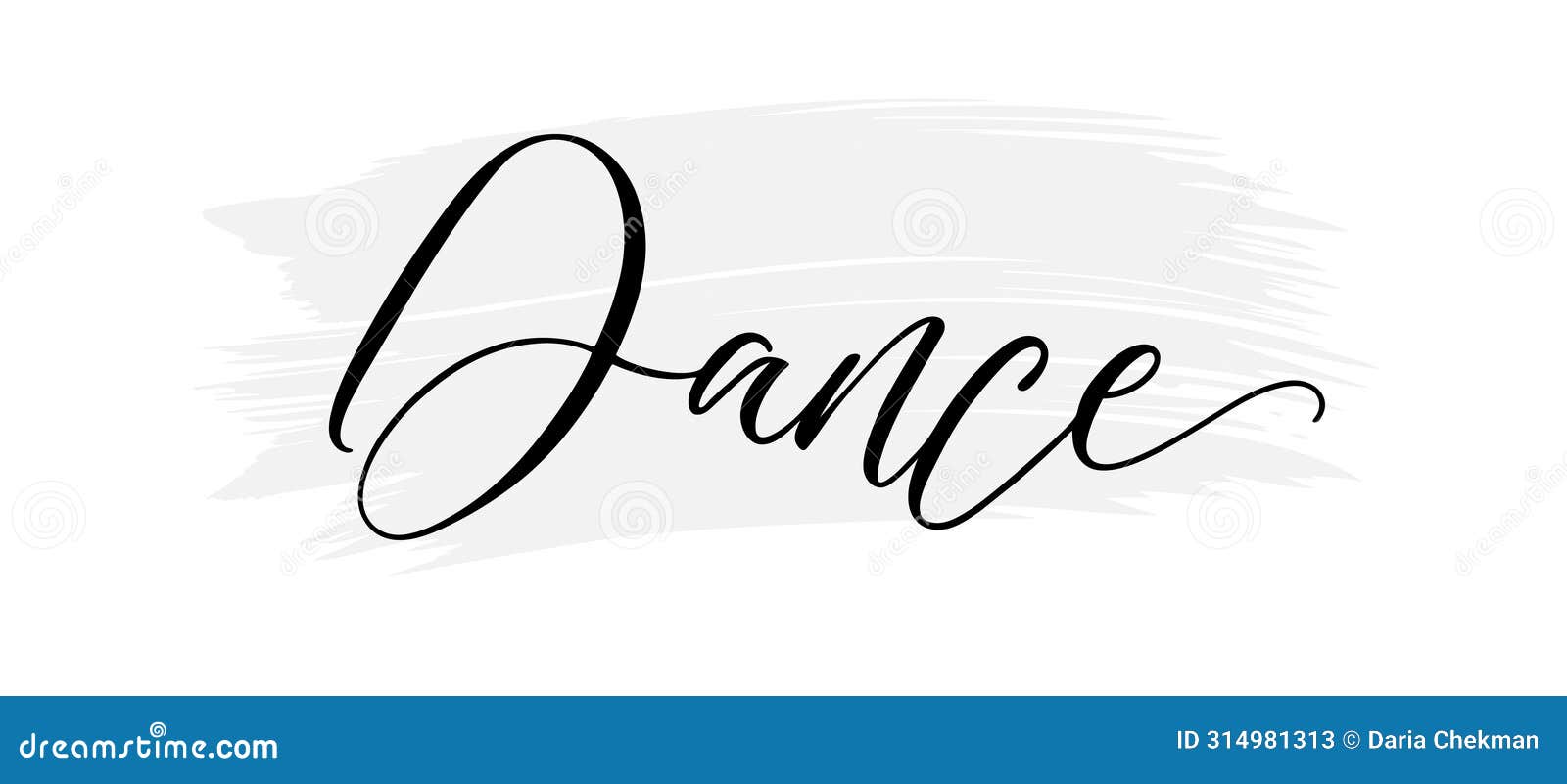 Dance - Hand Drawn Calligraphy Text on White Background Stock Vector ...