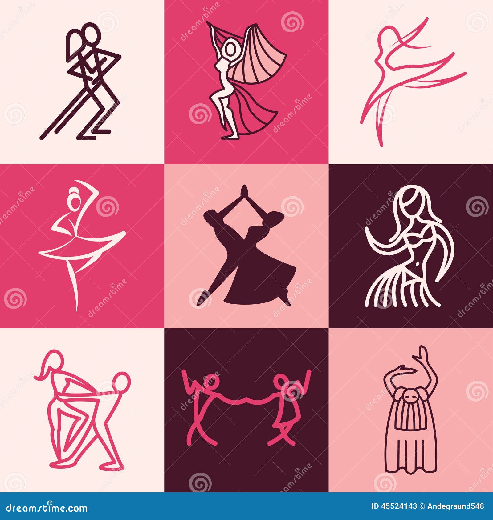 Dance icons vector set stock vector. Illustration of woman - 45524143
