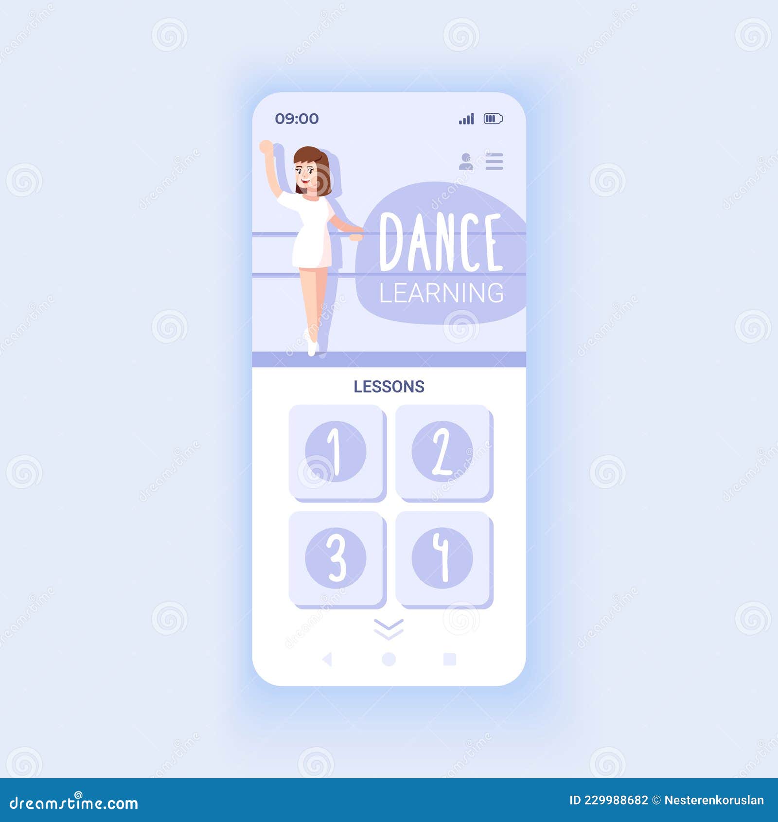 Dance Learning App Smartphone Interface Vector Template Stock Vector ...