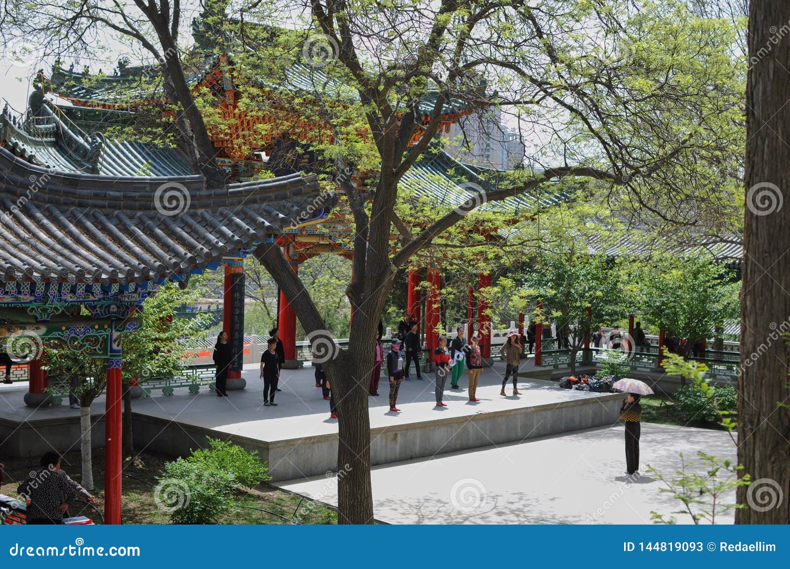 Dance Lesson in a Chinese Park Editorial Stock Photo - Image of ...