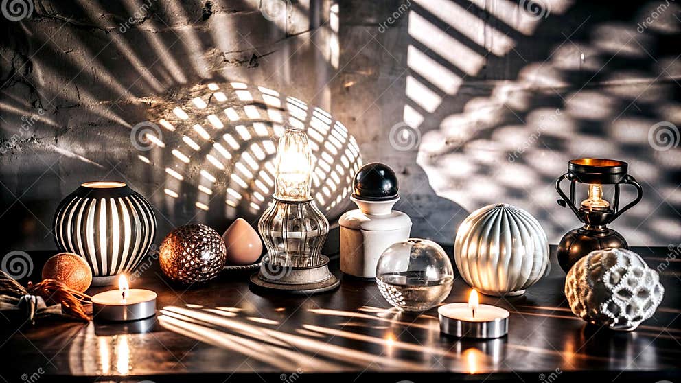 The Dance of Light and Shadow: a Captivating Still Life Depicting a Collection of Objects ...