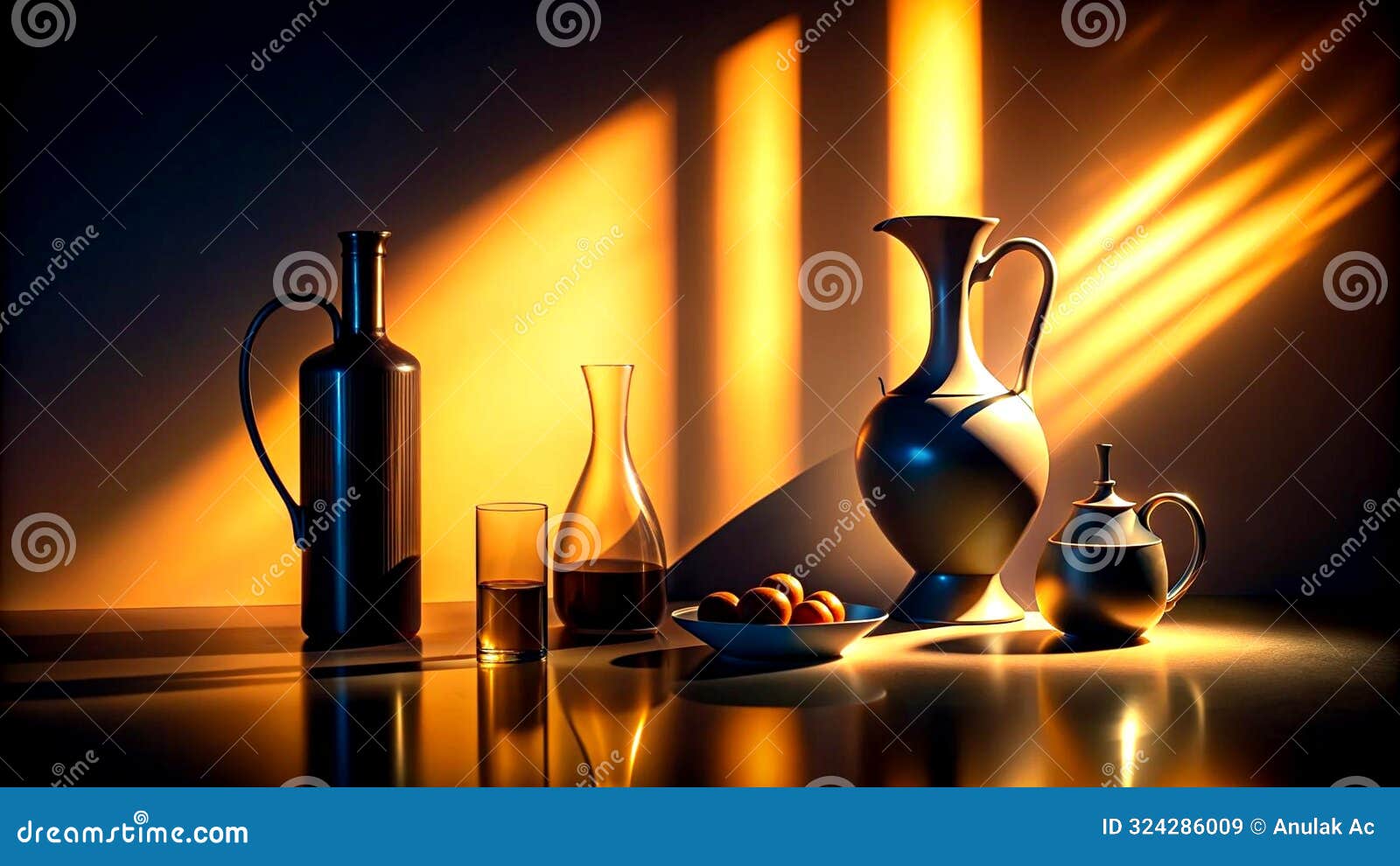 The Dance of Light and Shadow: a Dramatic Still Life of Objects in ...