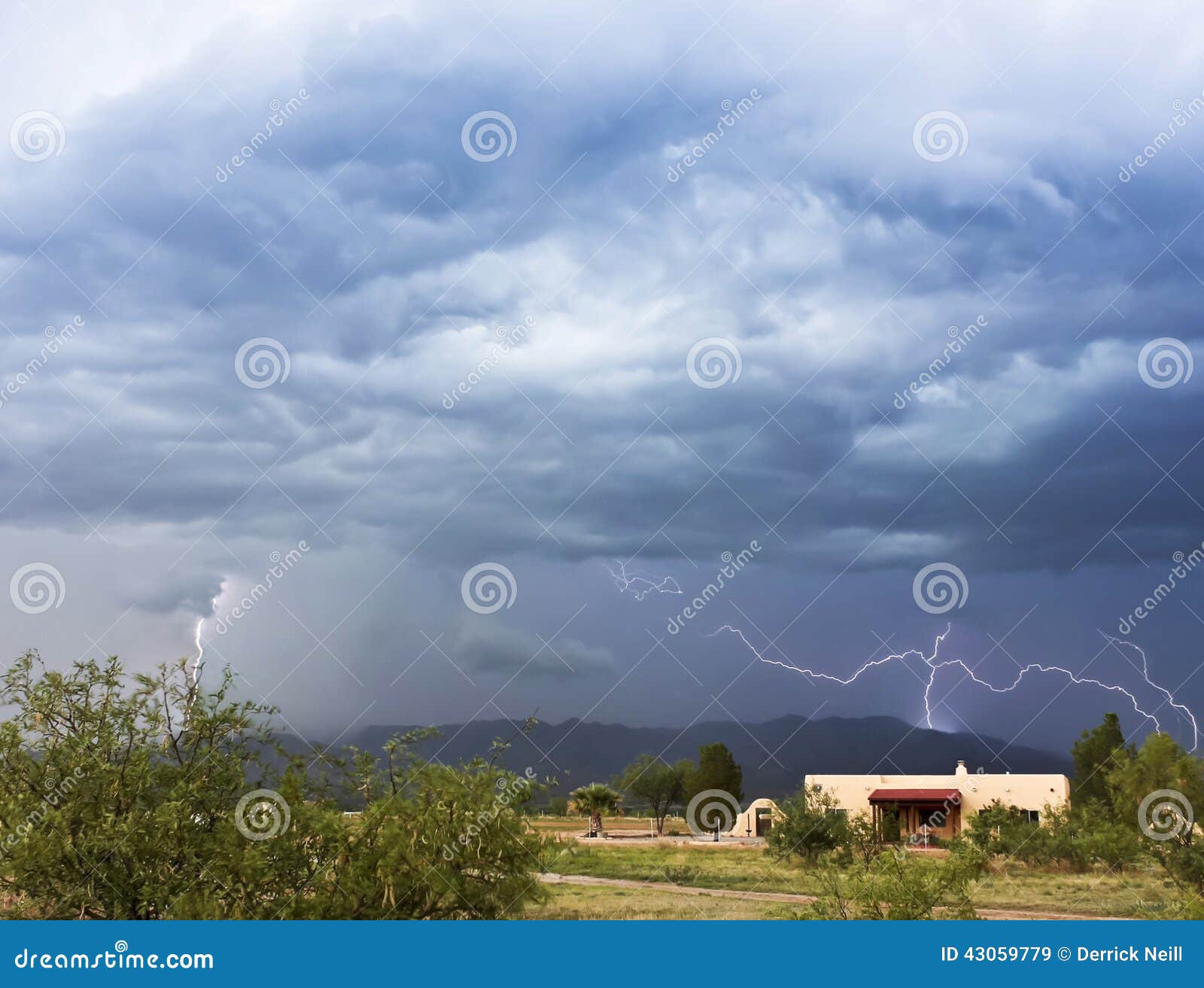 A Dance of Lightning Bolts in the Mountains Stock Image - Image of ...