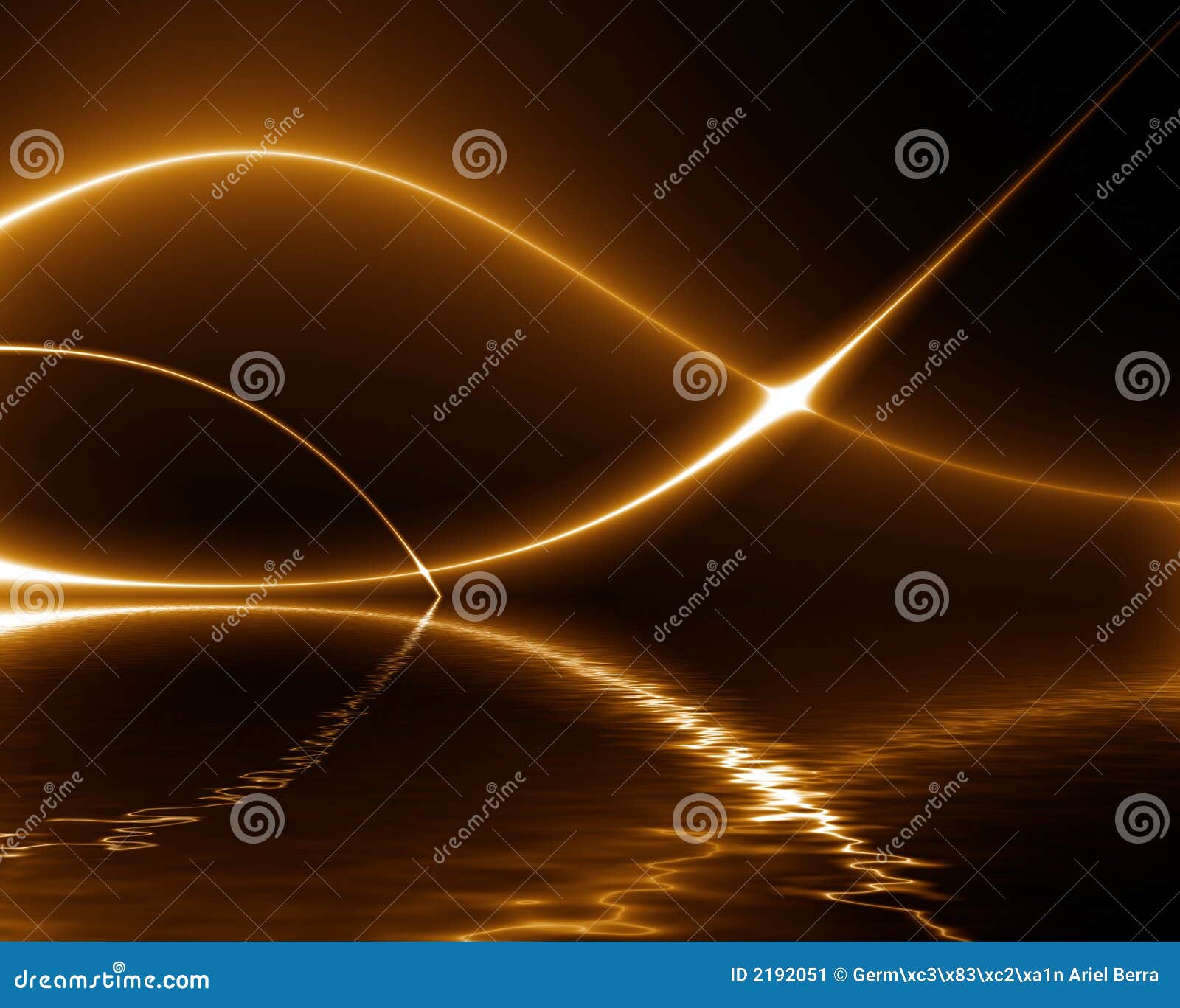 Dance of Lights over water stock illustration. Illustration of shine ...