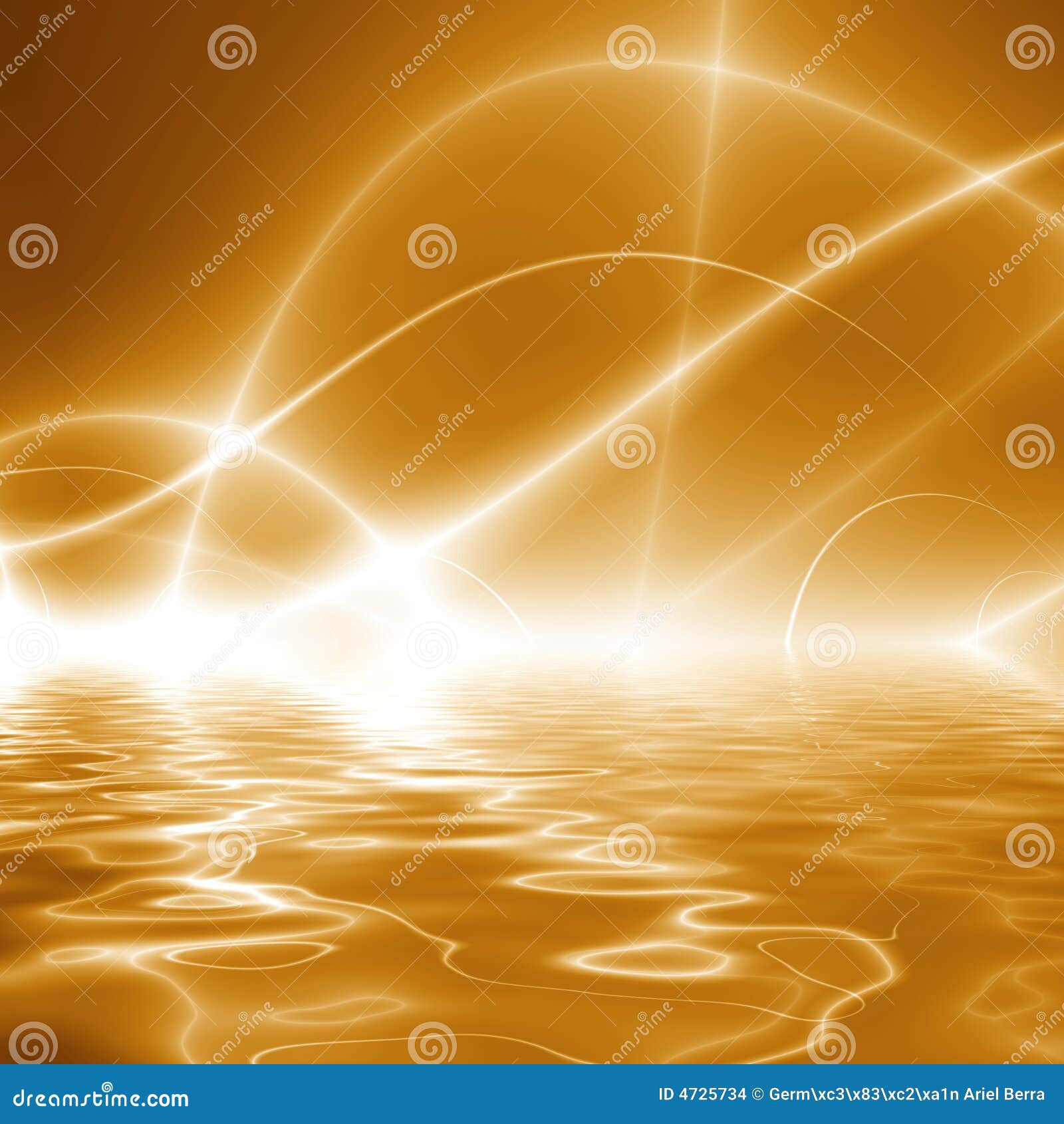 Dance of lights over water stock illustration. Illustration of light ...
