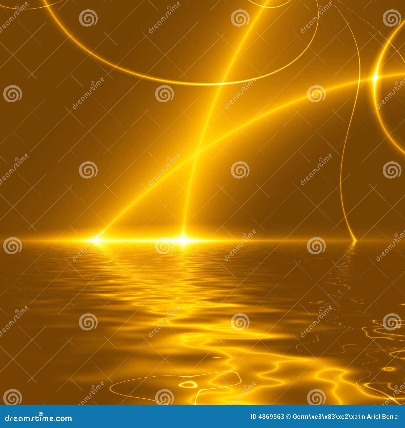 Dance of Lights over water stock illustration. Illustration of ...