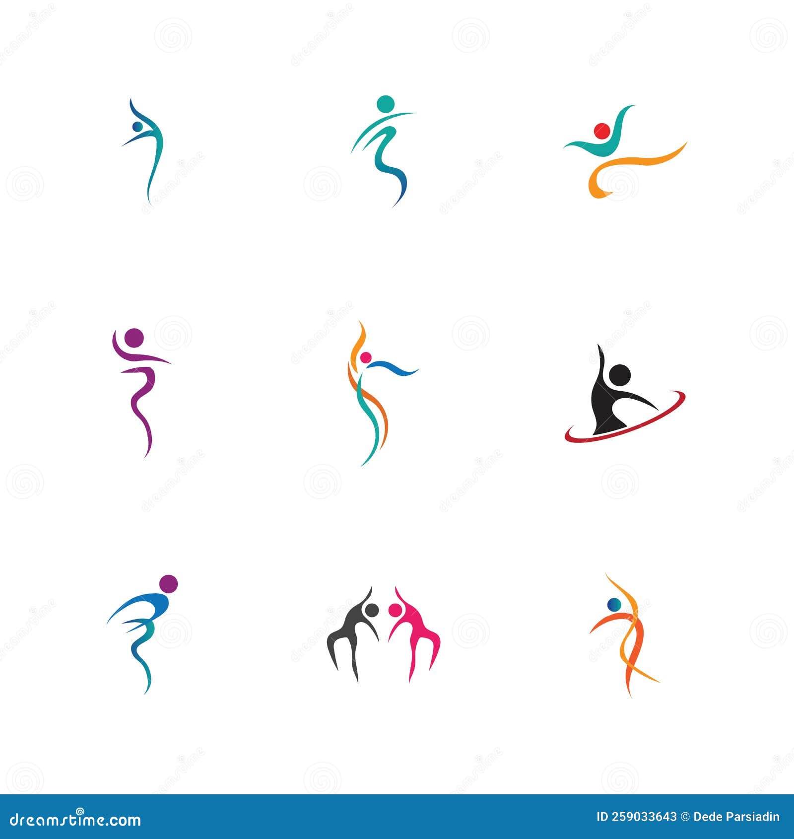 Dance Logo Vector Design Symbol Stock Vector - Illustration of slim ...