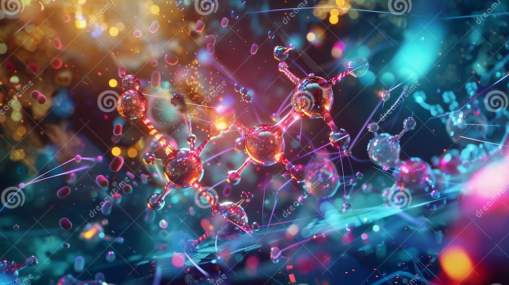The Dance of Molecules: a Visual Symphony of Science Stock Illustration ...