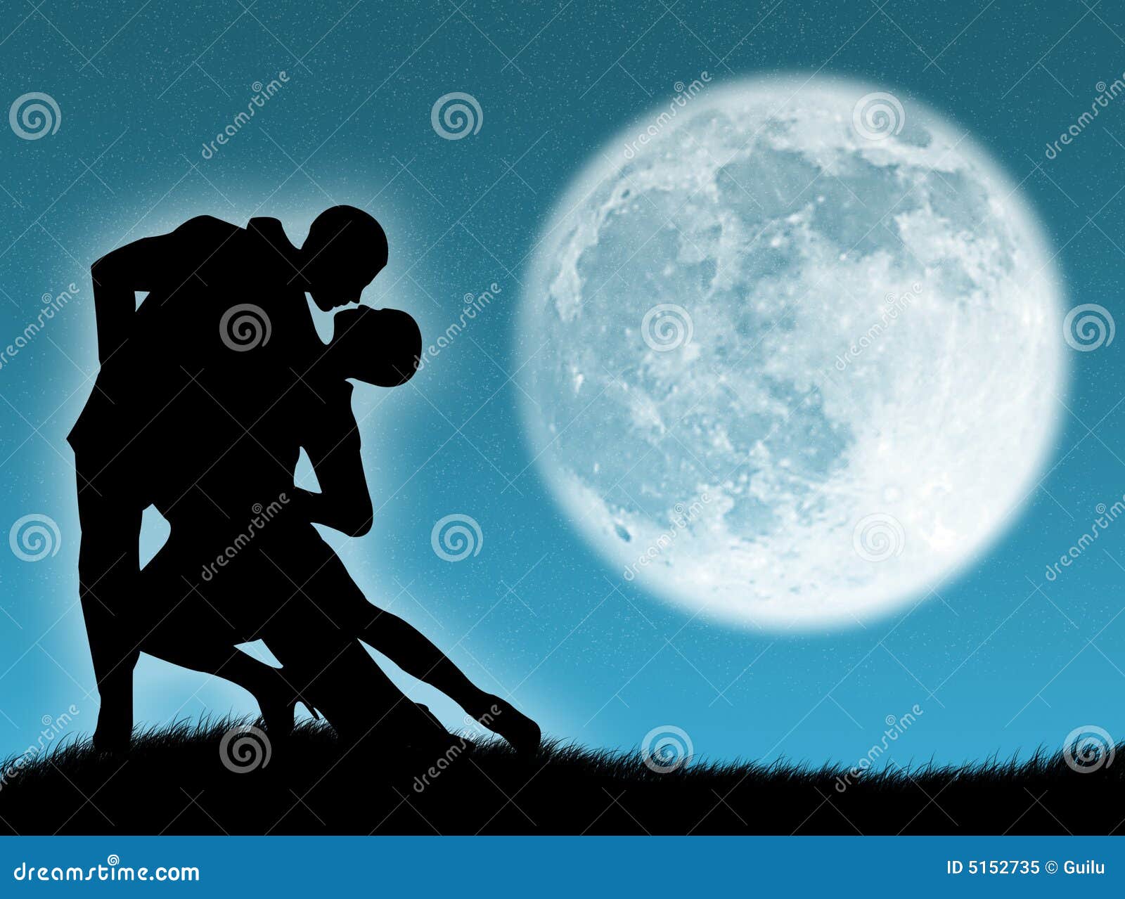 Dance in the moon stock illustration. Illustration of melody - 5152735