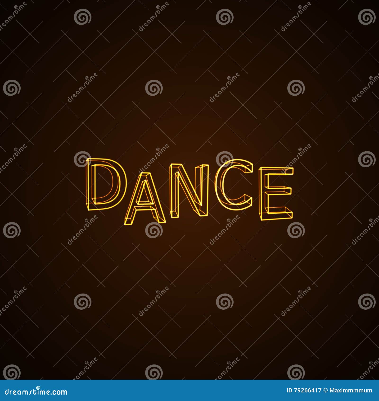 Dance neon sign. stock vector. Illustration of music - 79266417