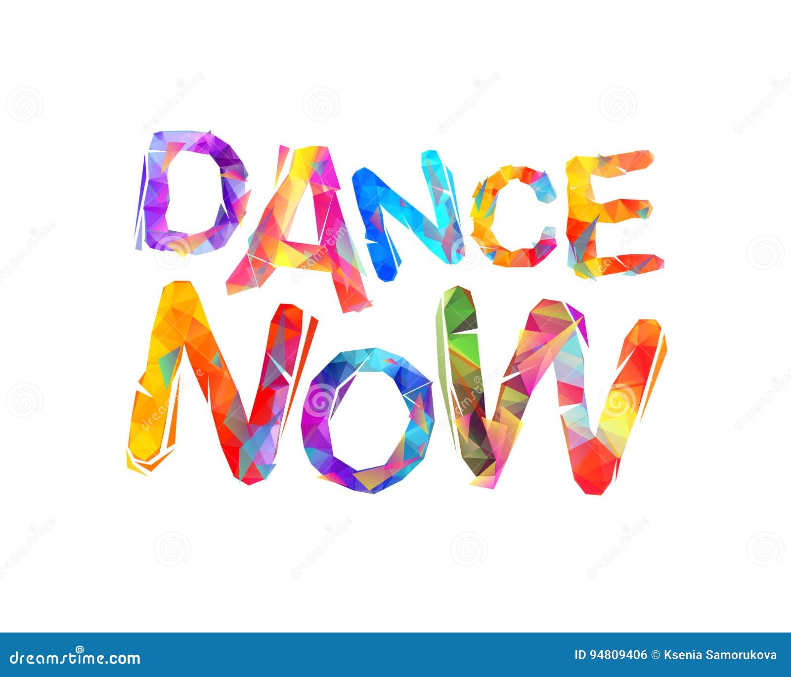 Dance Now Triangular Letters Stock Vector Illustration Of Letter