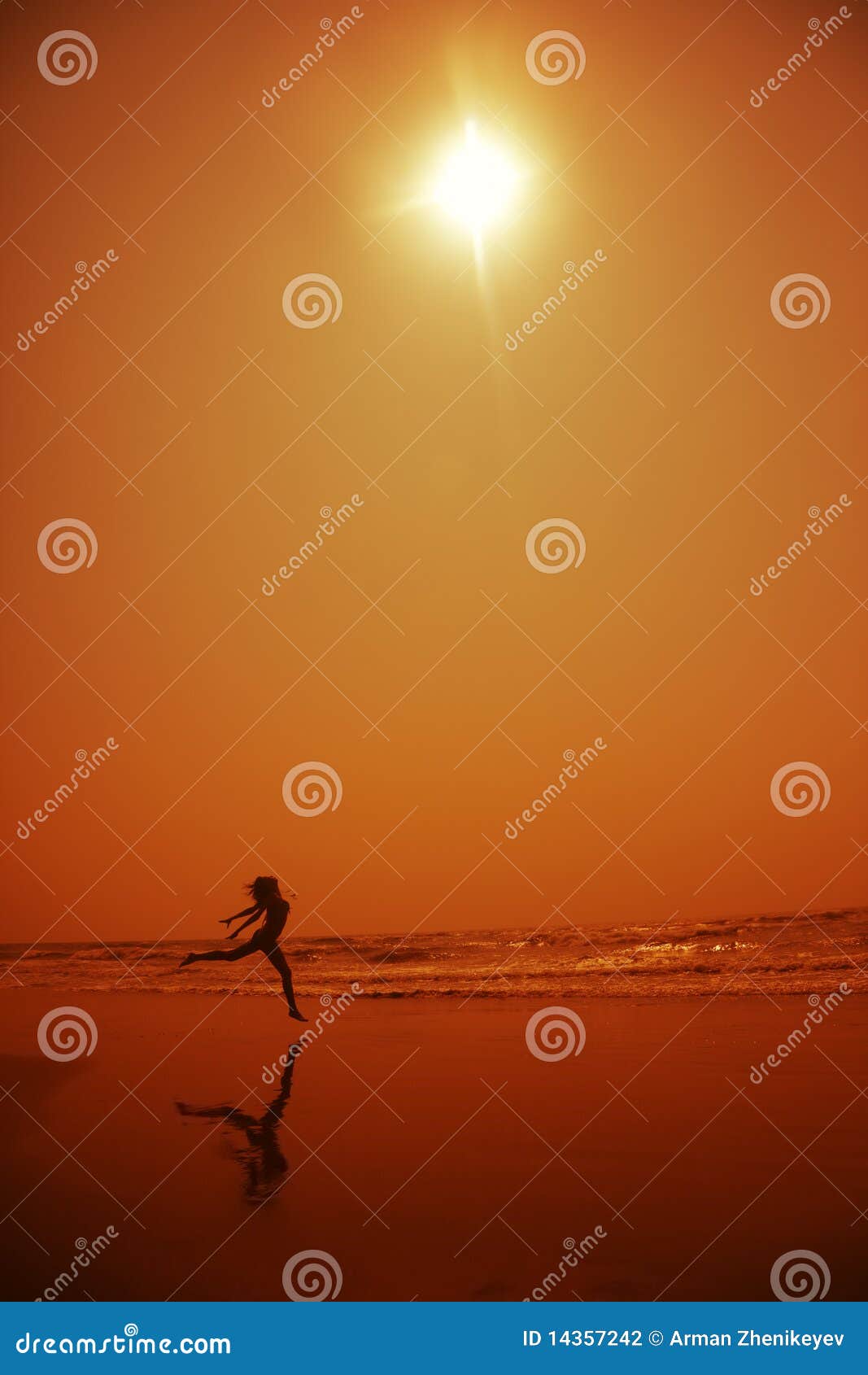 Dance in orange night stock photo. Image of beach, horizon - 14357242