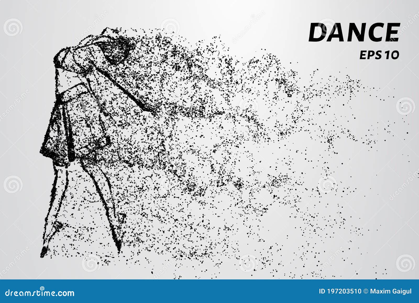 Dance of the Particles. Girl Dancing Ballet Stock Illustration ...