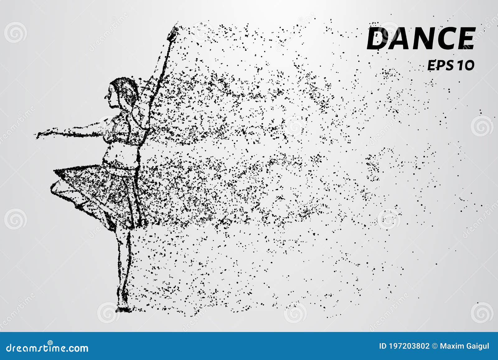 Dance of the Particles. Girl Dancing Ballet Stock Illustration ...