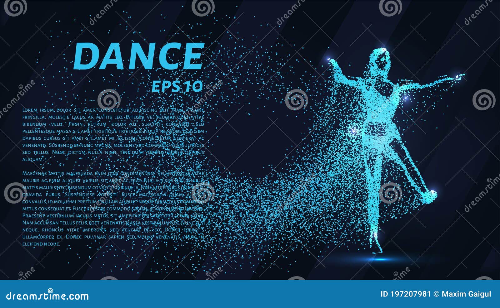 Dance of the Particles. Girl Dancing in Jump Stock Illustration ...