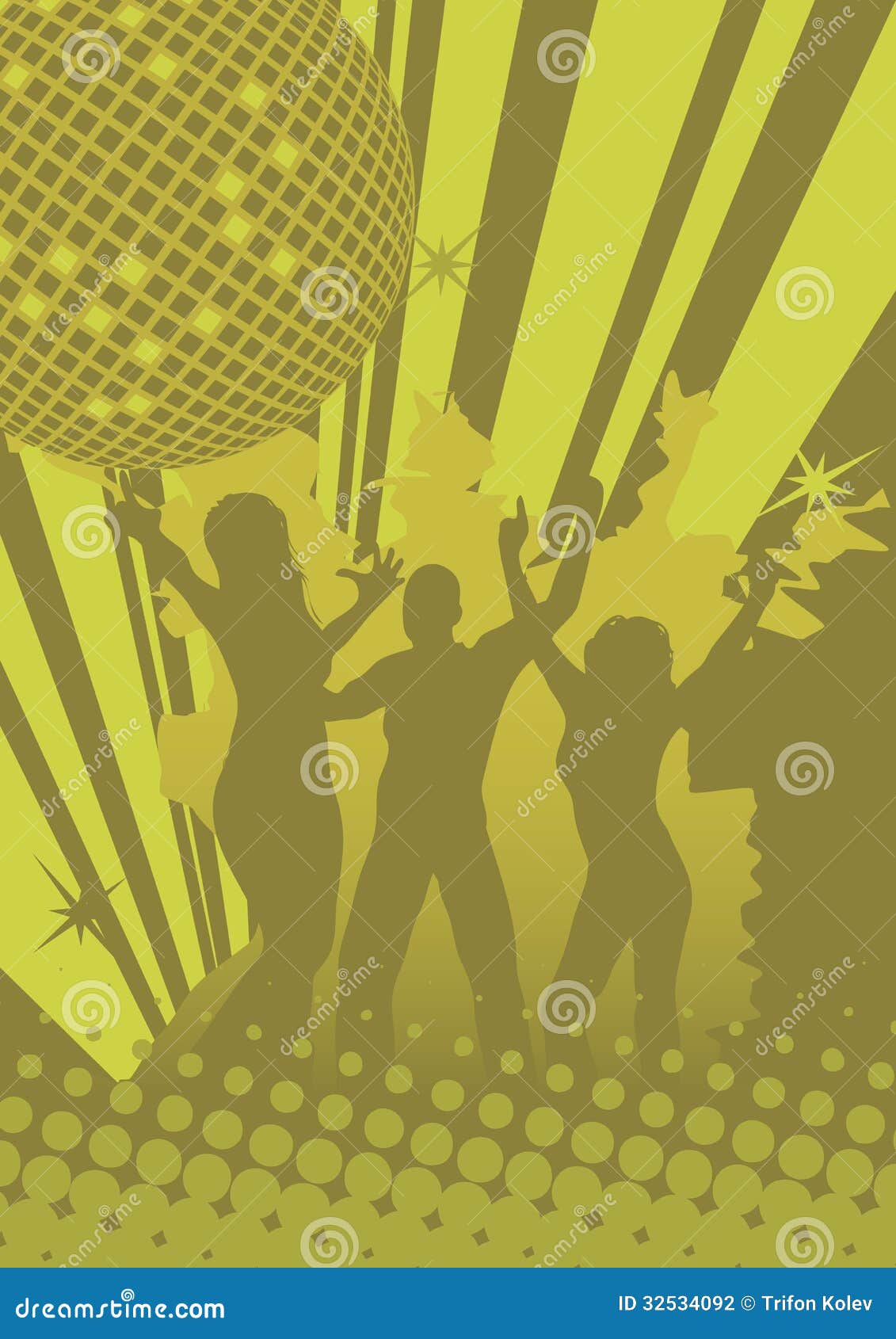 Dance party stock vector. Illustration of dancers, orange - 32534092