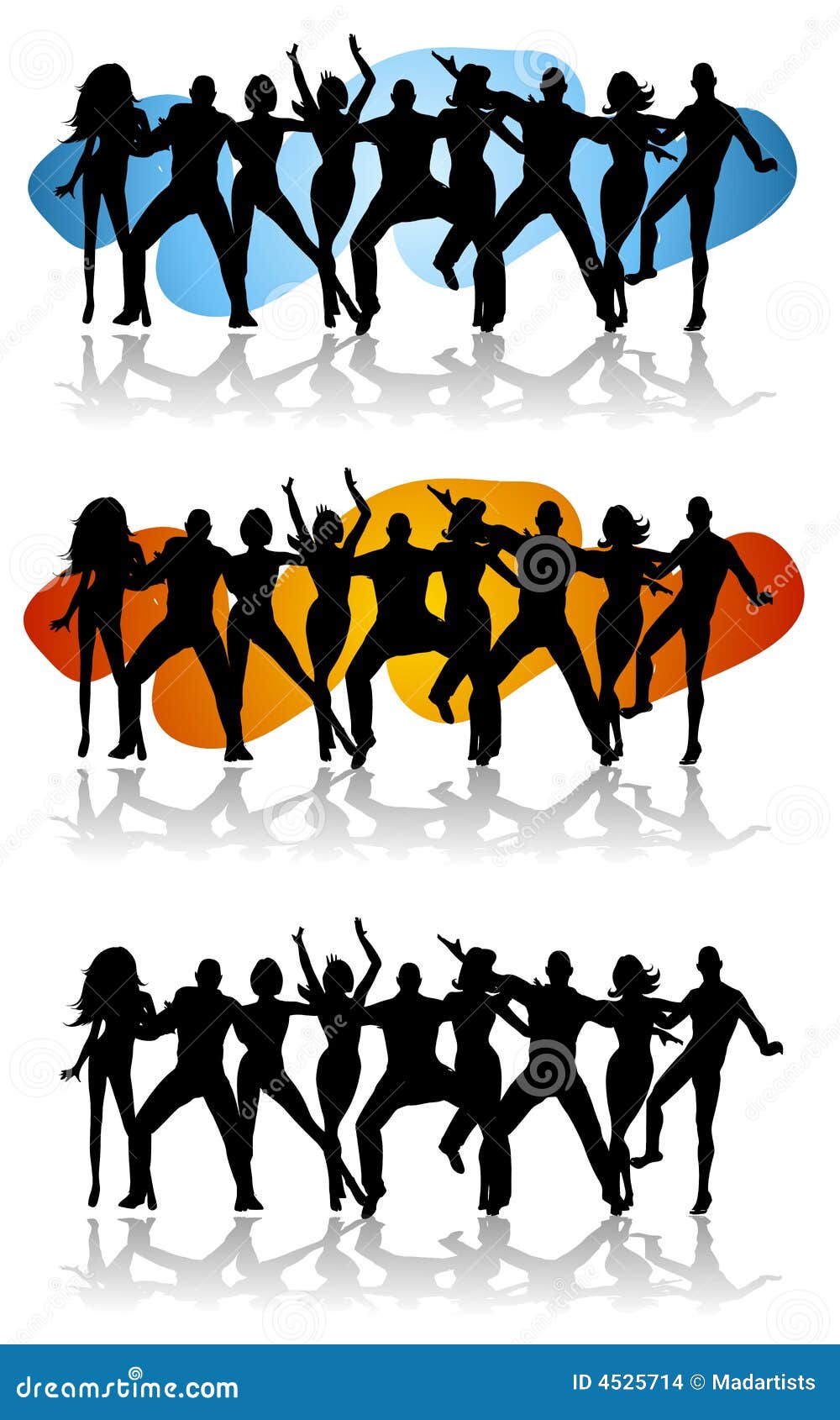 Dance Party Celebration Silhouettes Stock Illustration - Illustration ...