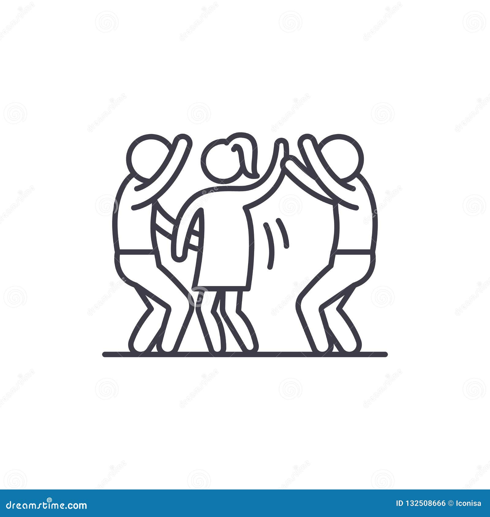 Dance Party Line Icon Concept. Dance Party Vector Linear Illustration ...