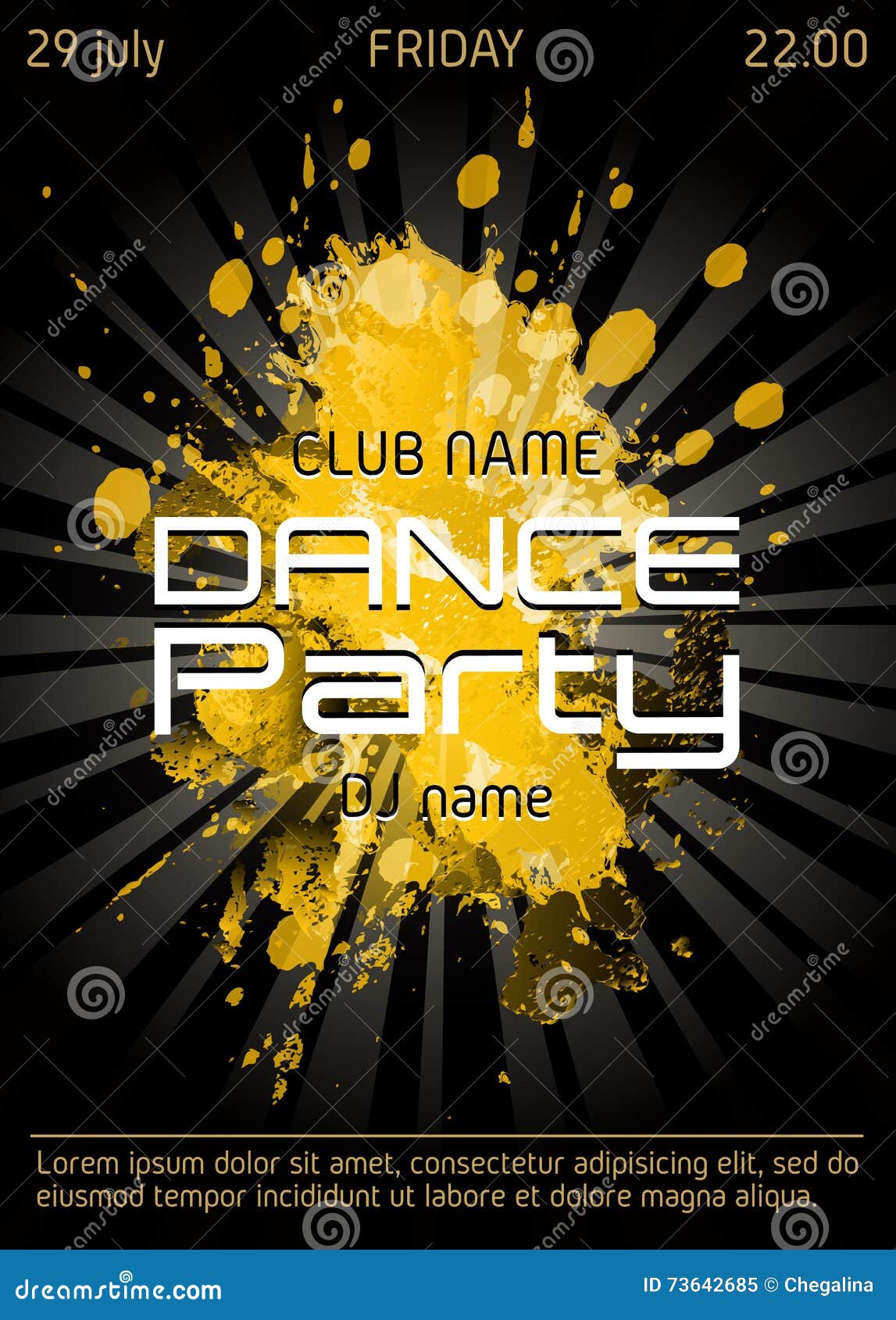 Dance Party Poster with Place for Text. Stock Vector - Illustration of ...