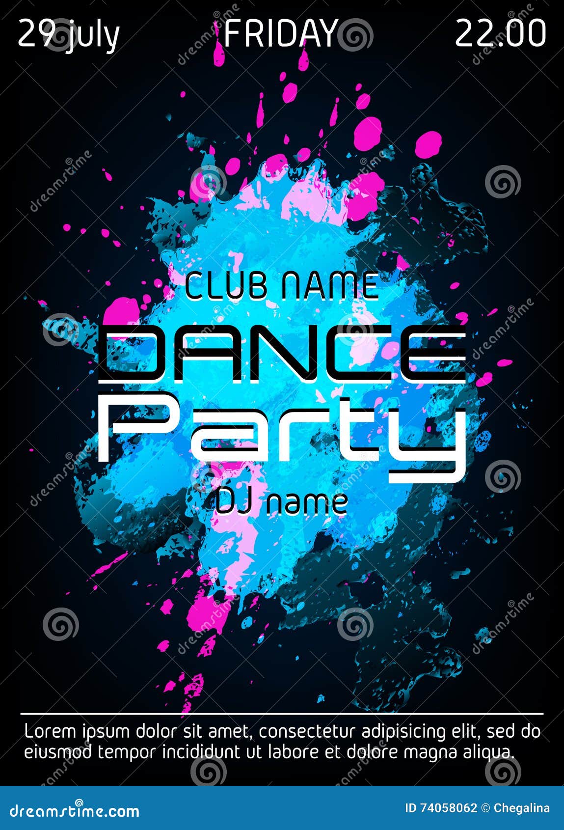 Dance Party Poster with Place for Text. Stock Vector - Illustration of ...