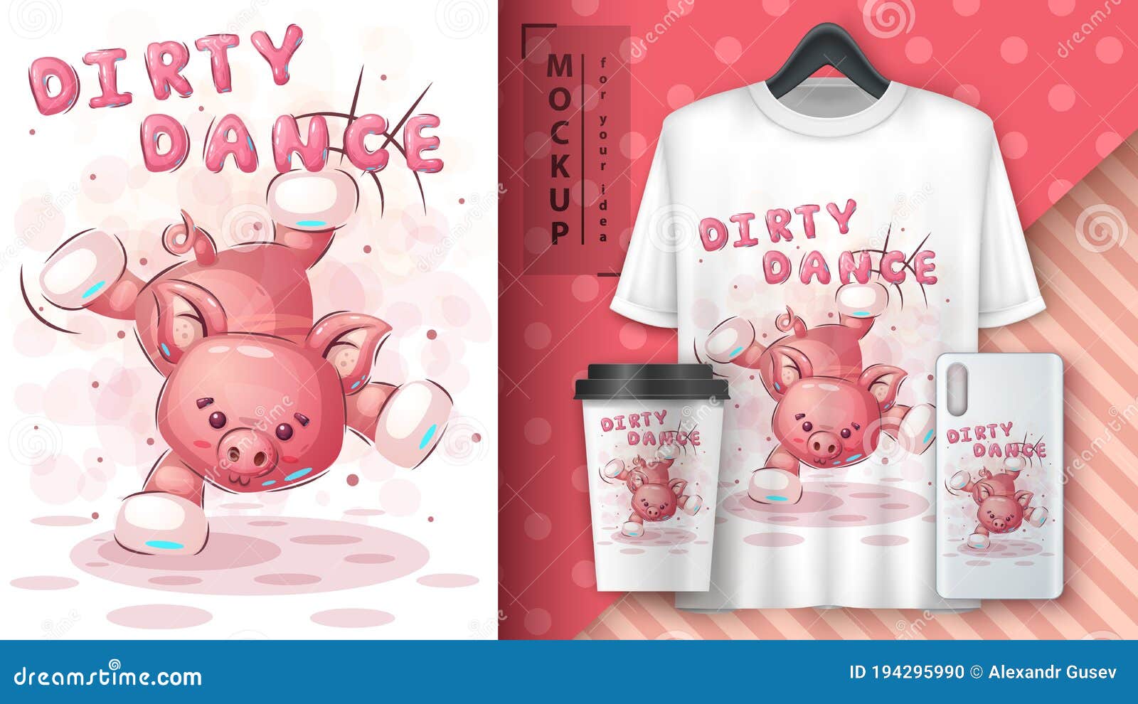 Dance Pig - Poster and Merchandising. Stock Vector - Illustration of ...