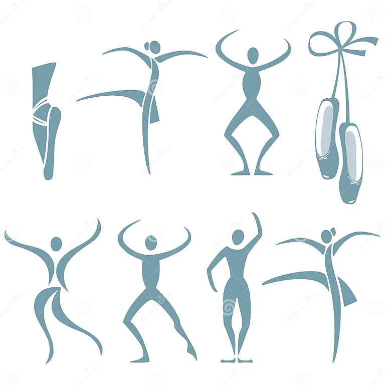Dance poses stock vector. Illustration of ballet, symbols - 40575940