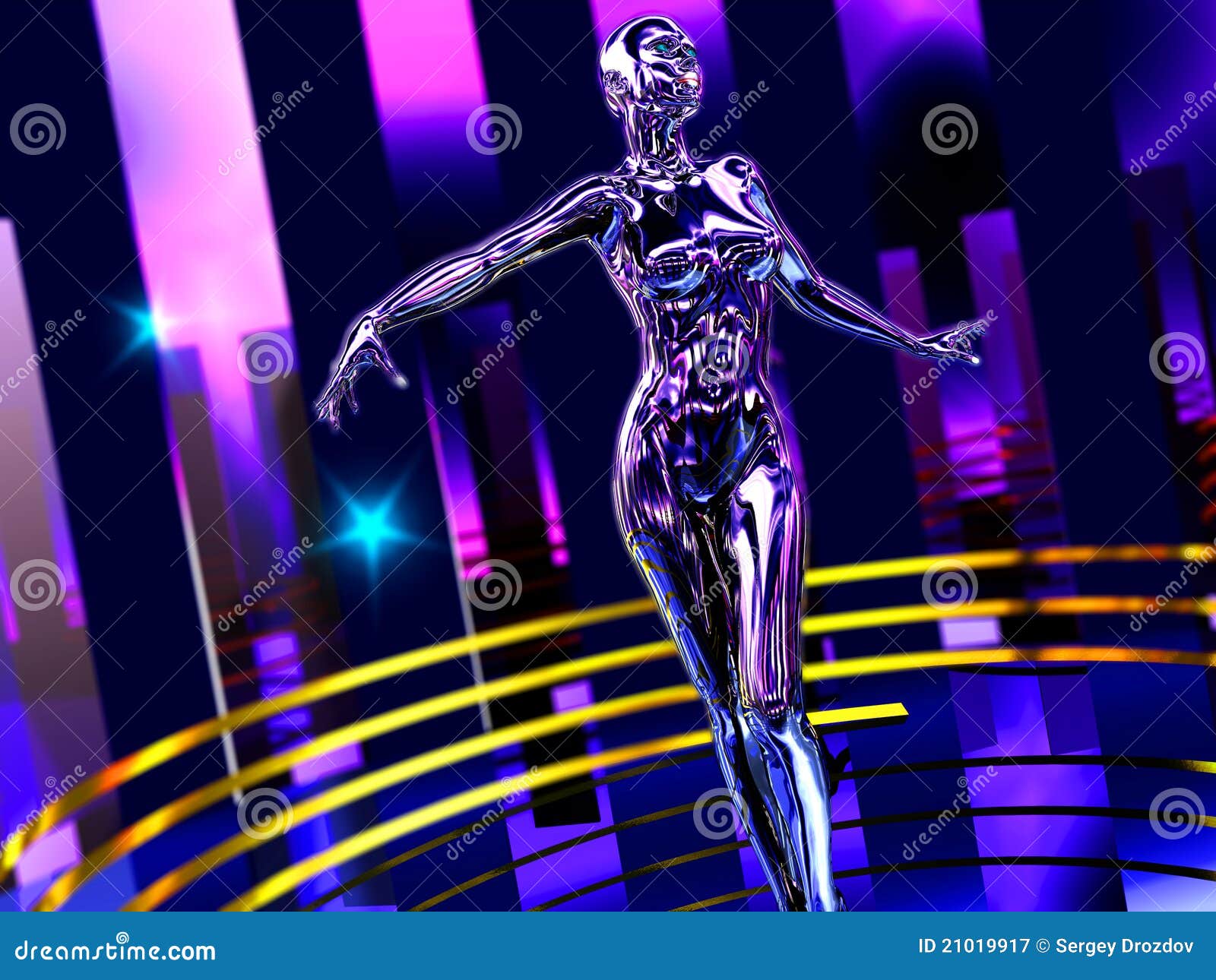 Dance robot stock illustration. Illustration of head - 21019917