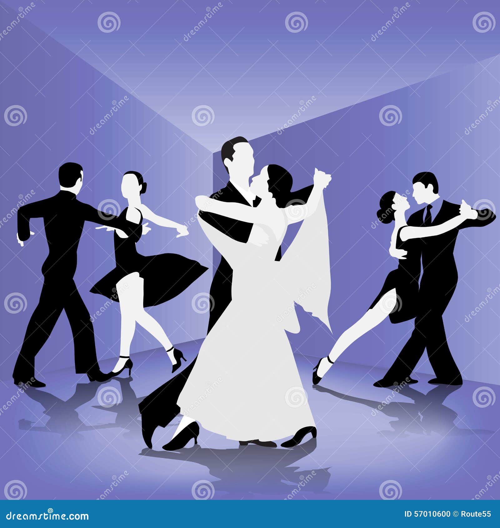Dance school stock vector. Illustration of elegance, dress - 57010600