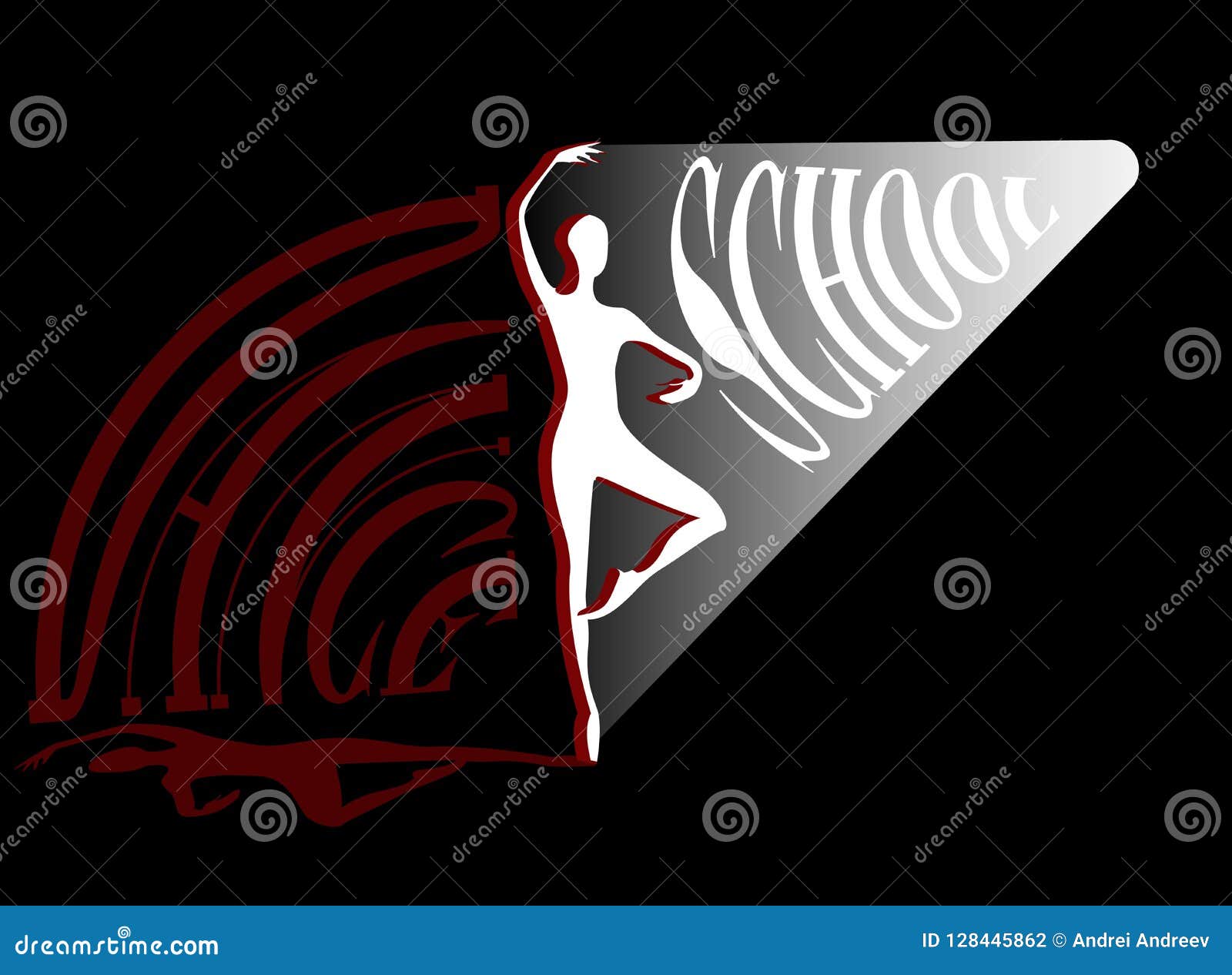 Dance School. Shadow Girl Ballroom Dance Stock Vector - Illustration of ...