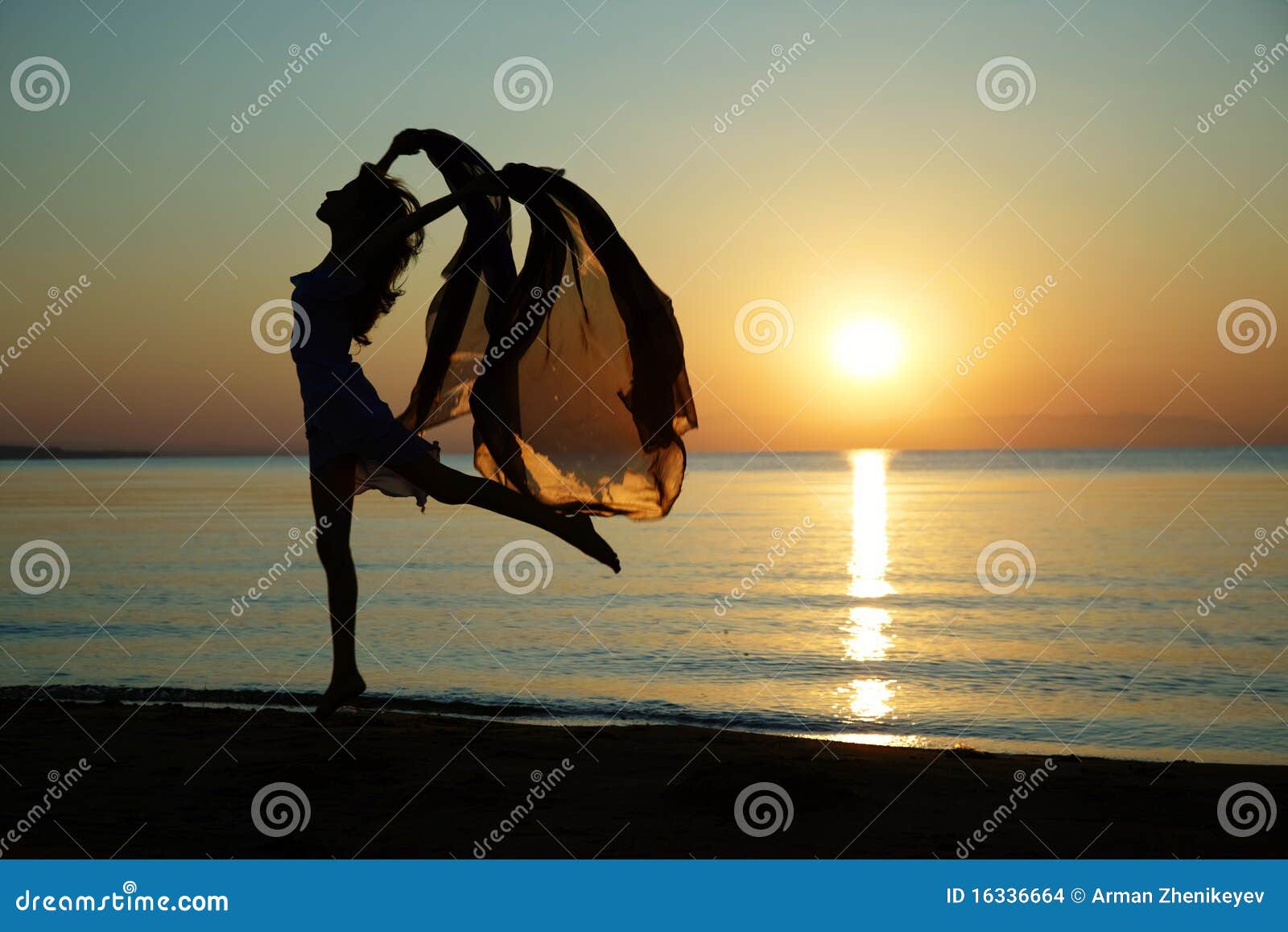 Dance at the sea stock photo. Image of girl, fragile - 16336664