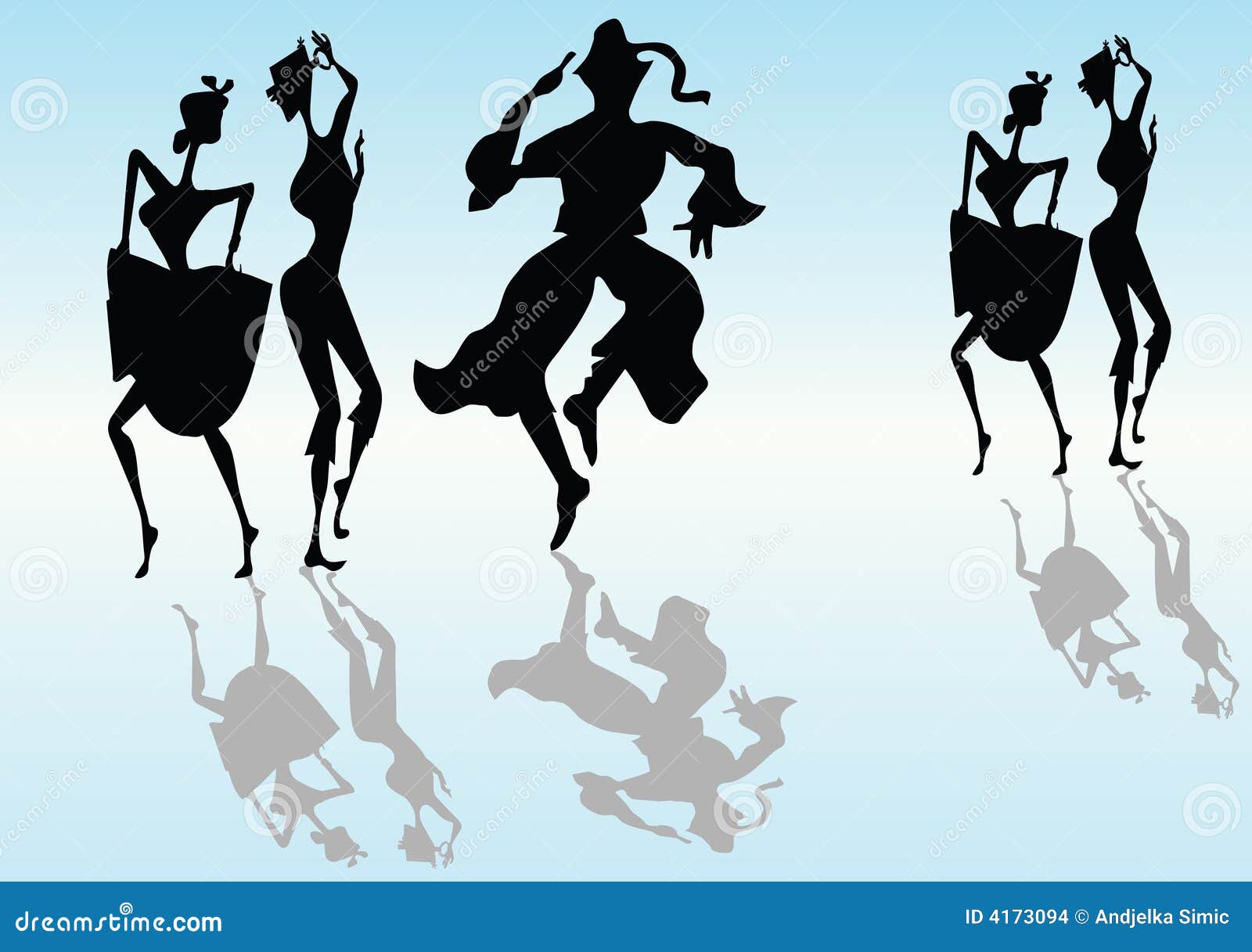 Dance silhouettes stock vector. Illustration of figure - 4173094