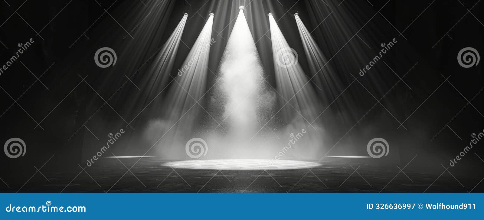 A Dance Stage with a Single Bright White Spotlight in the Center. the ...