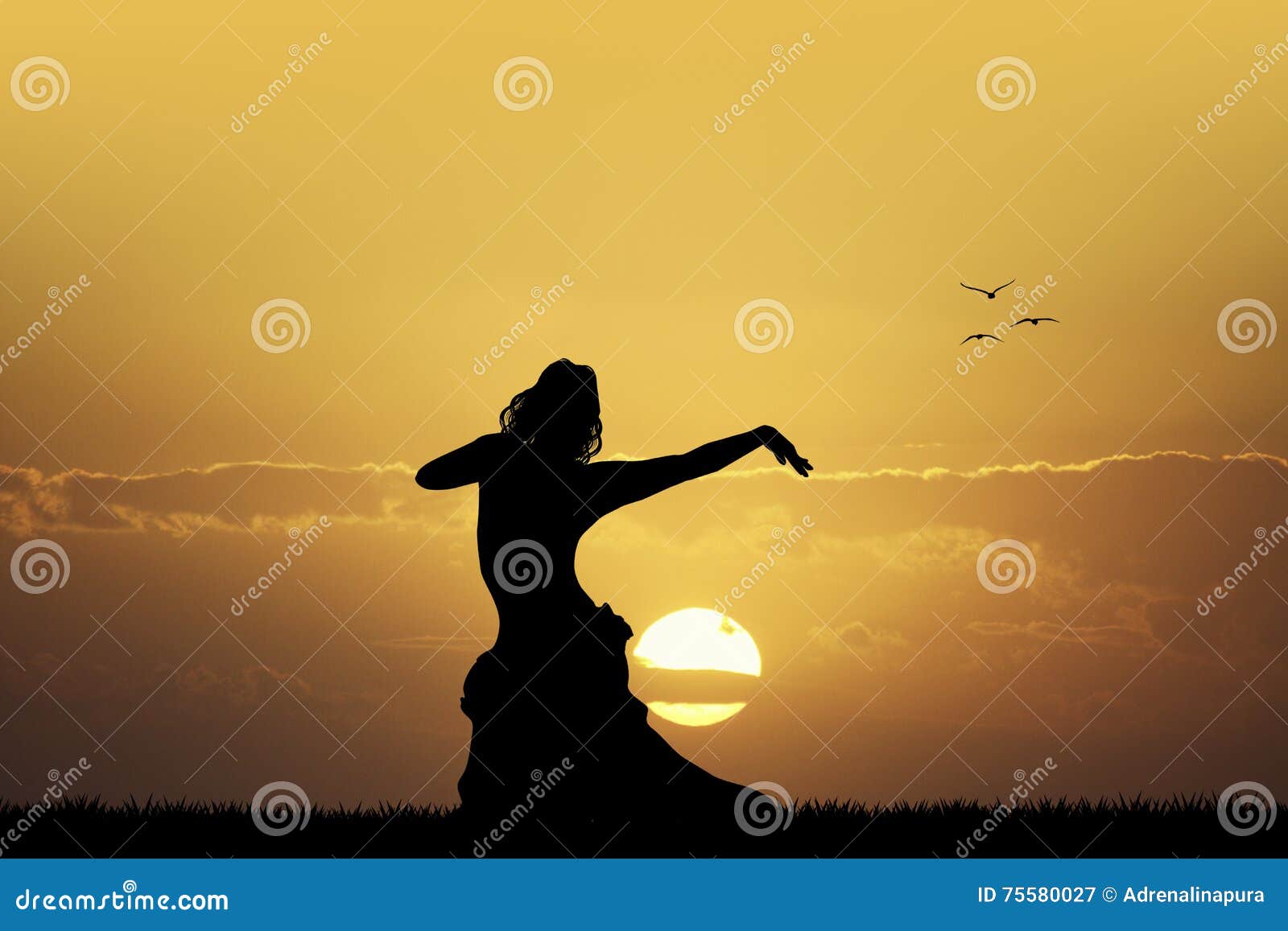 The dance of sun stock illustration. Illustration of girl - 75580027