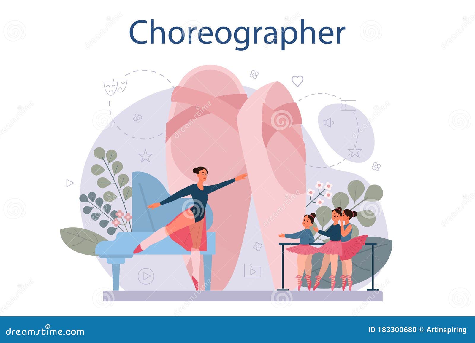 Dance Teacher or Choreographer in Dance Studio. Dancing Courses Stock ...