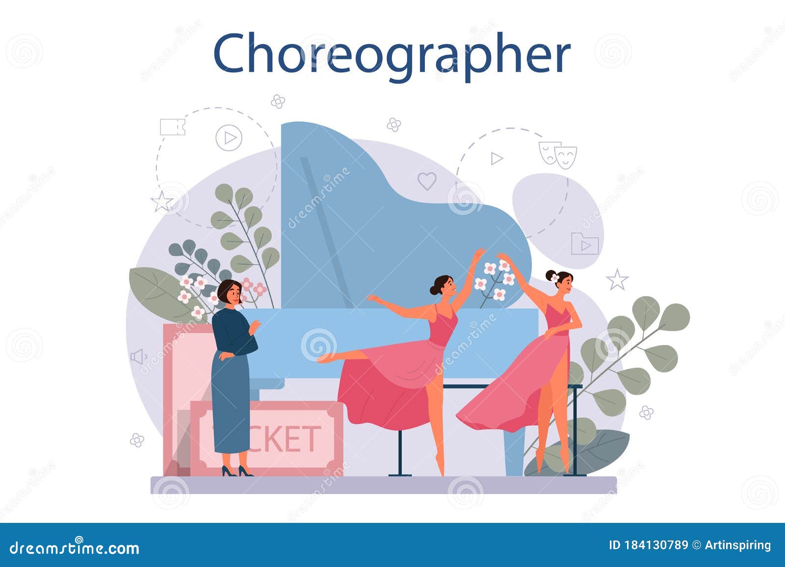 Dance Teacher or Choreographer in Dance Studio. Dancing Courses Stock ...