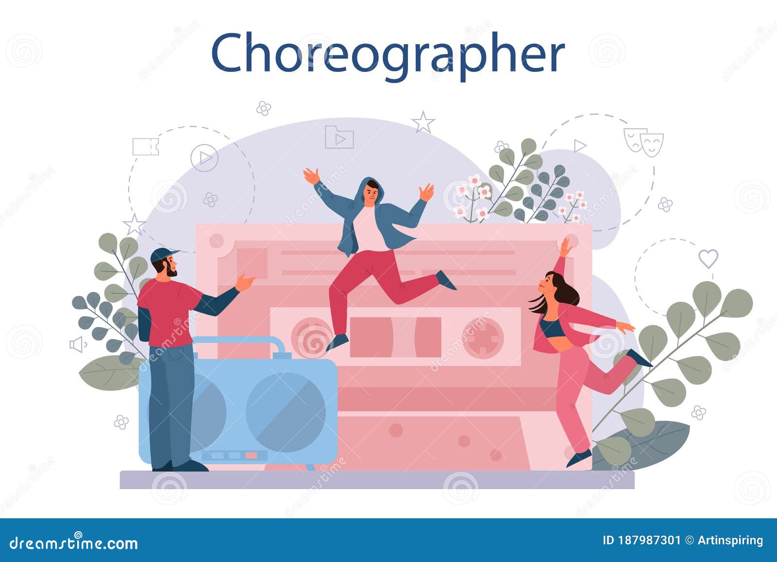 Dance Teacher or Choreographer in Dance Studio. Dancing Courses Stock ...