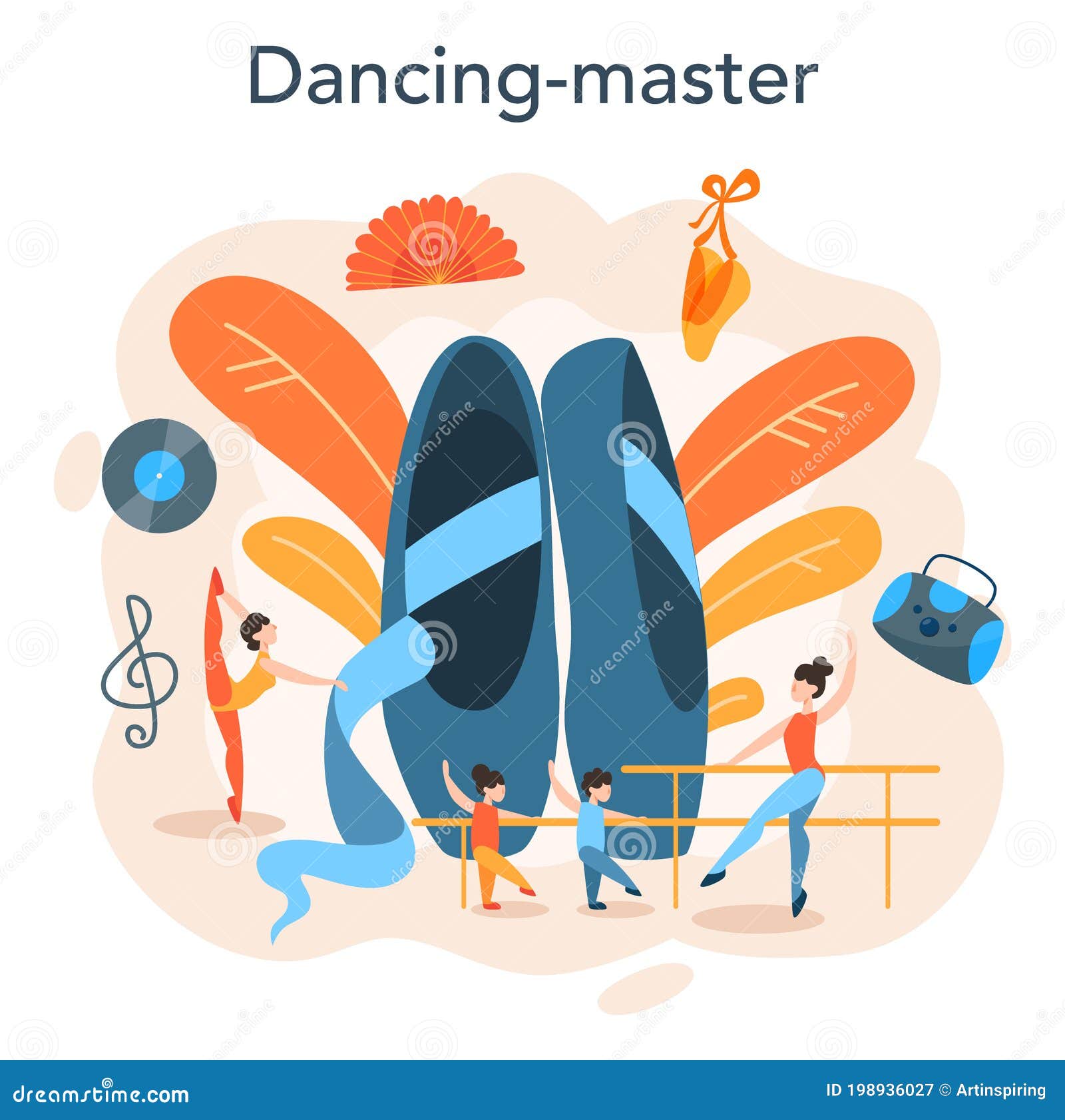 Dance Teacher or Choreographer in Dance Studio. Dancing Stock Vector ...