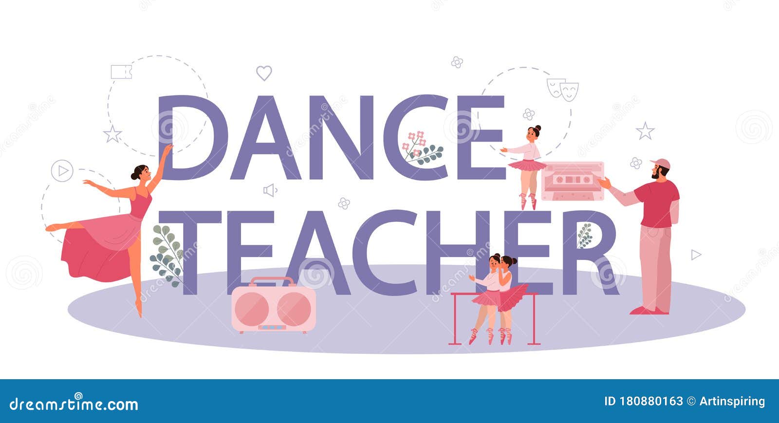 Dance Teacher or Choreographer Typographic Header Concept. Stock Vector ...