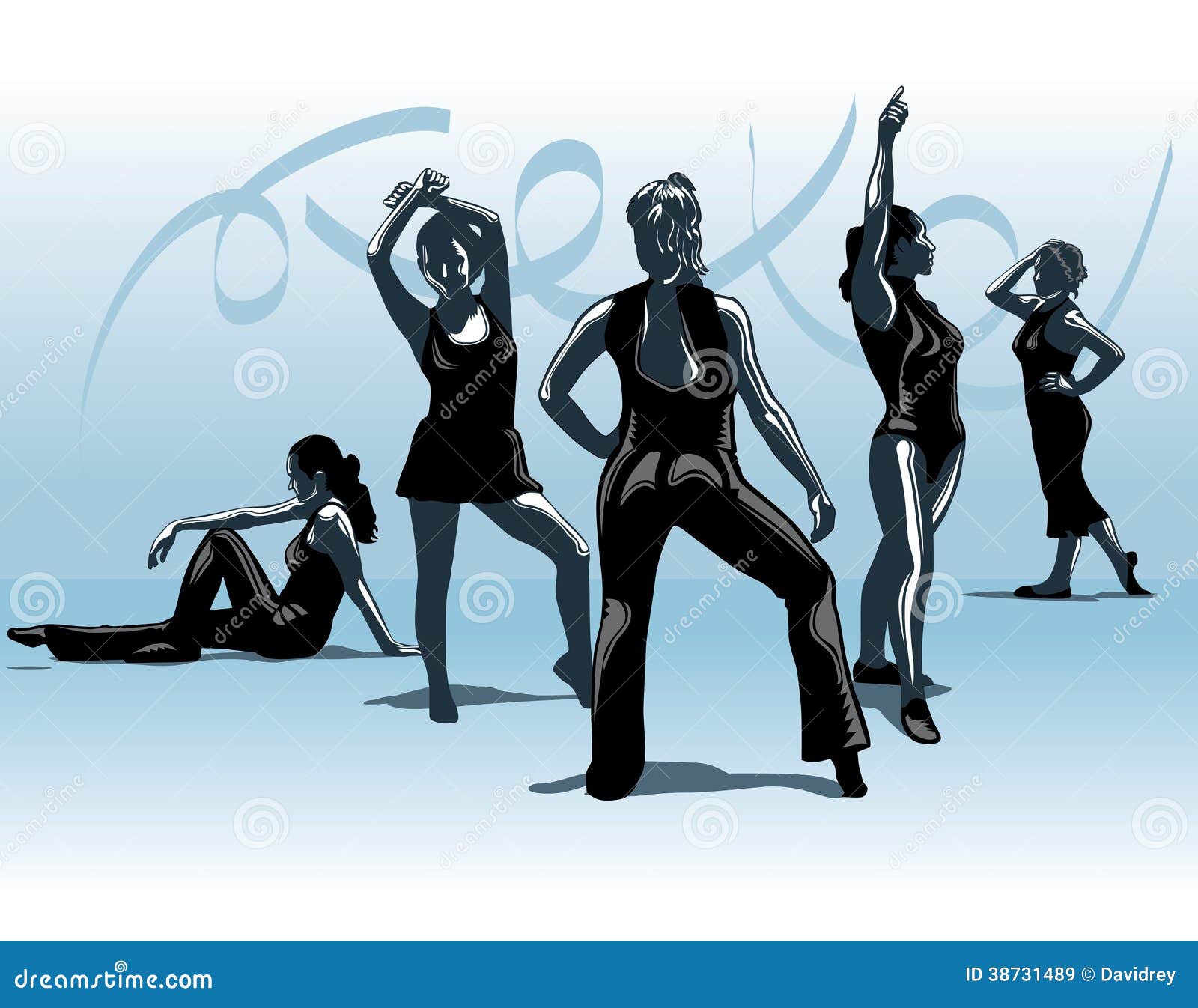 Dance team stock vector. Illustration of sillhouette - 38731489