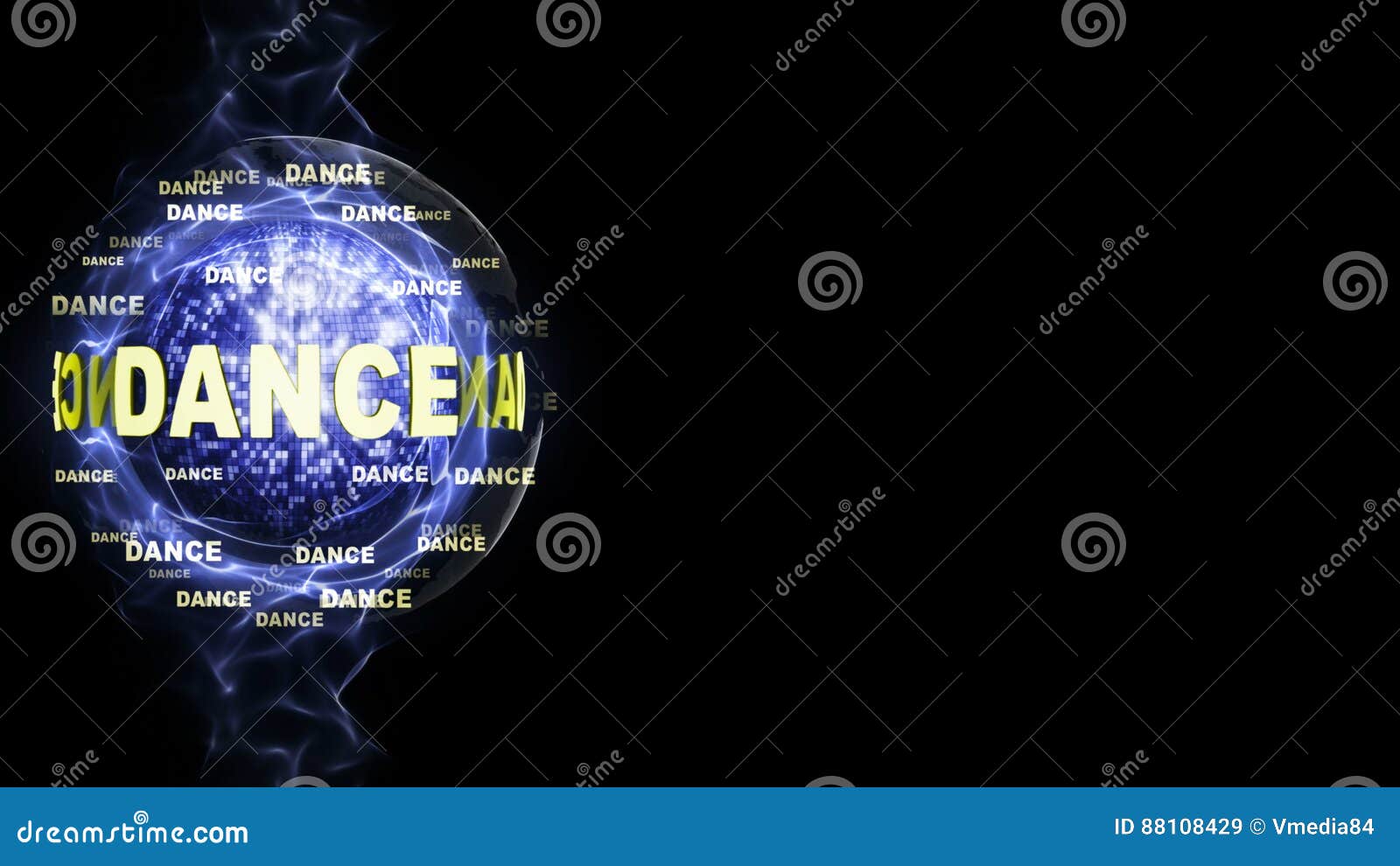 DANCE Text Around Disco Ball, Background, Computer Graphics, Stock ...