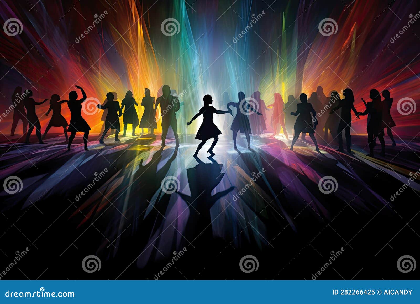 Dance of Vibrant Light Beams and Abstract Shadows, Intertwining and ...